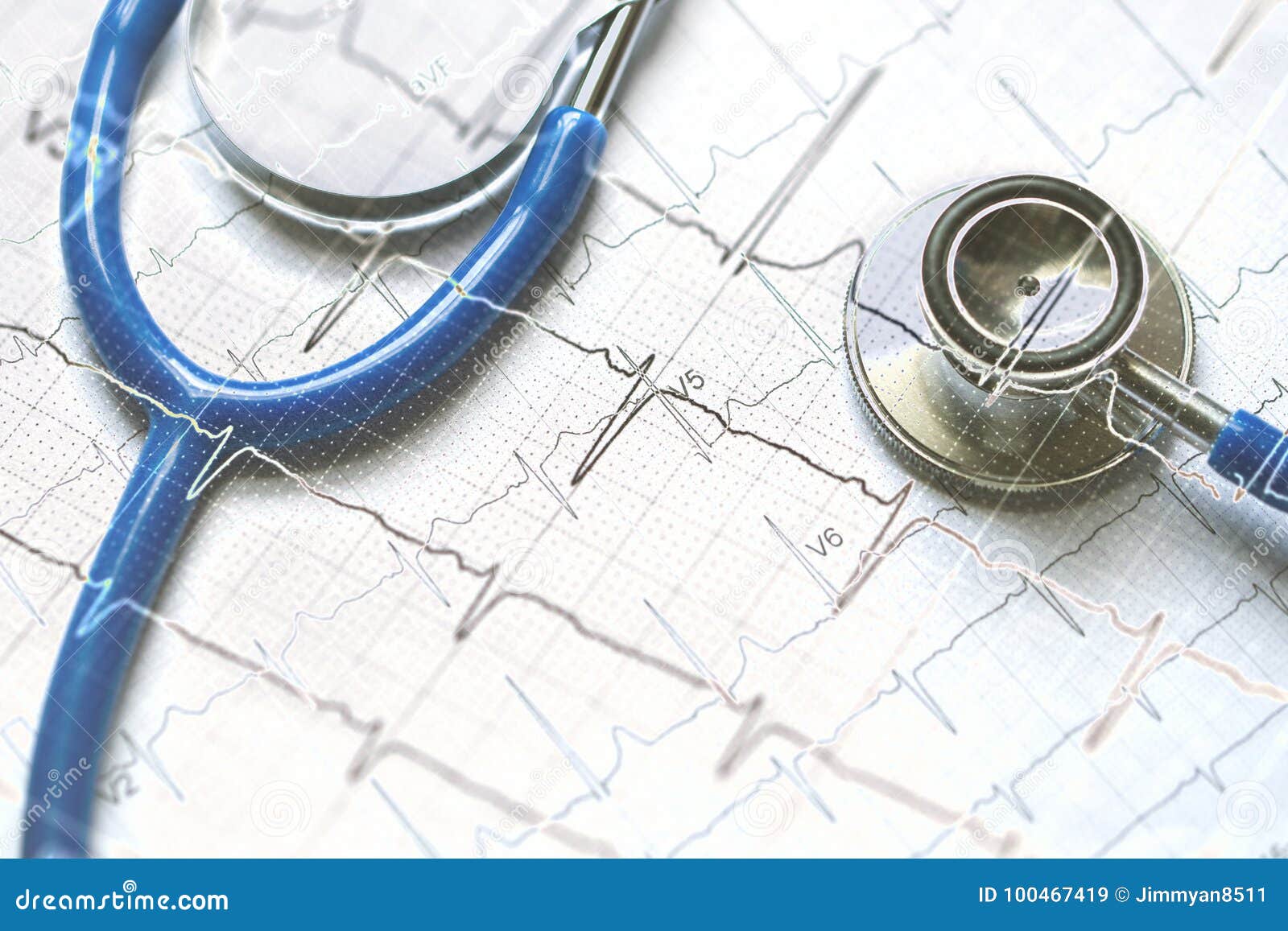Stethoscope with Electrocardiogram Stock Image - Image of medical ...