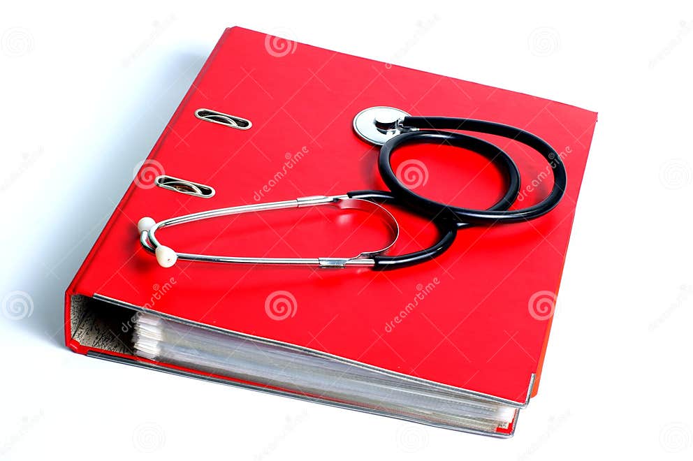 Stethoscope and File Folder Stock Photo - Image of health, organization ...