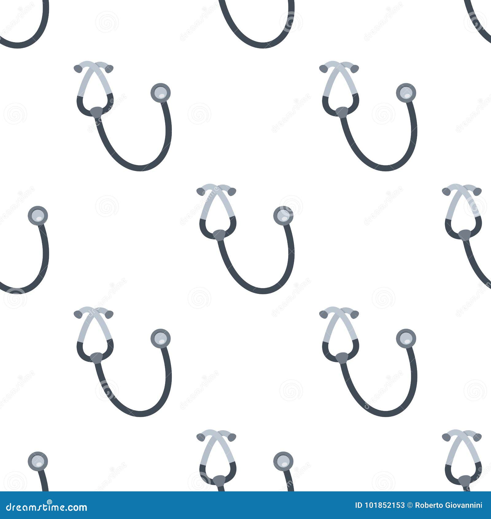 Stethoscope Flat Icon Seamless Pattern Stock Vector - Illustration of ...