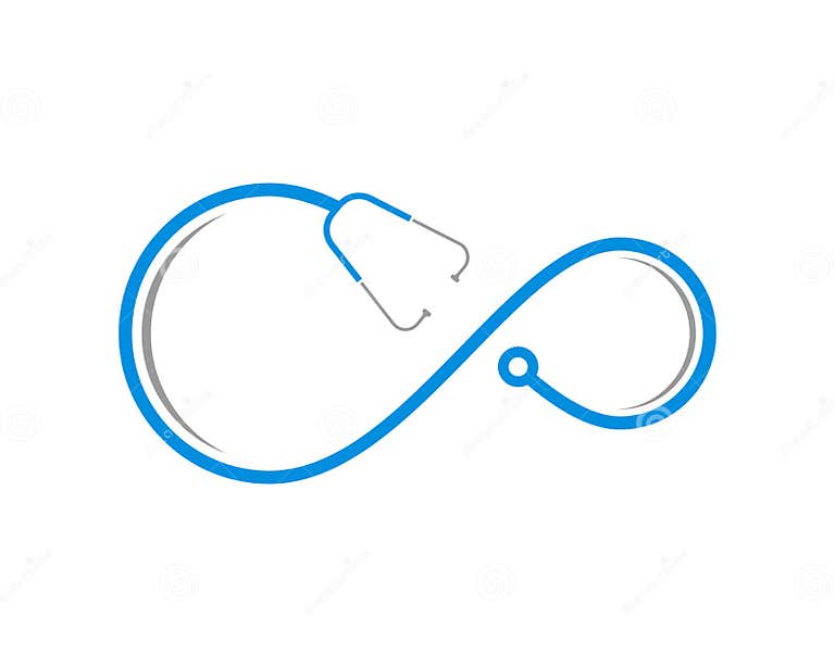 Stethoscope Form a Infinity Symbol Stock Vector - Illustration of ...
