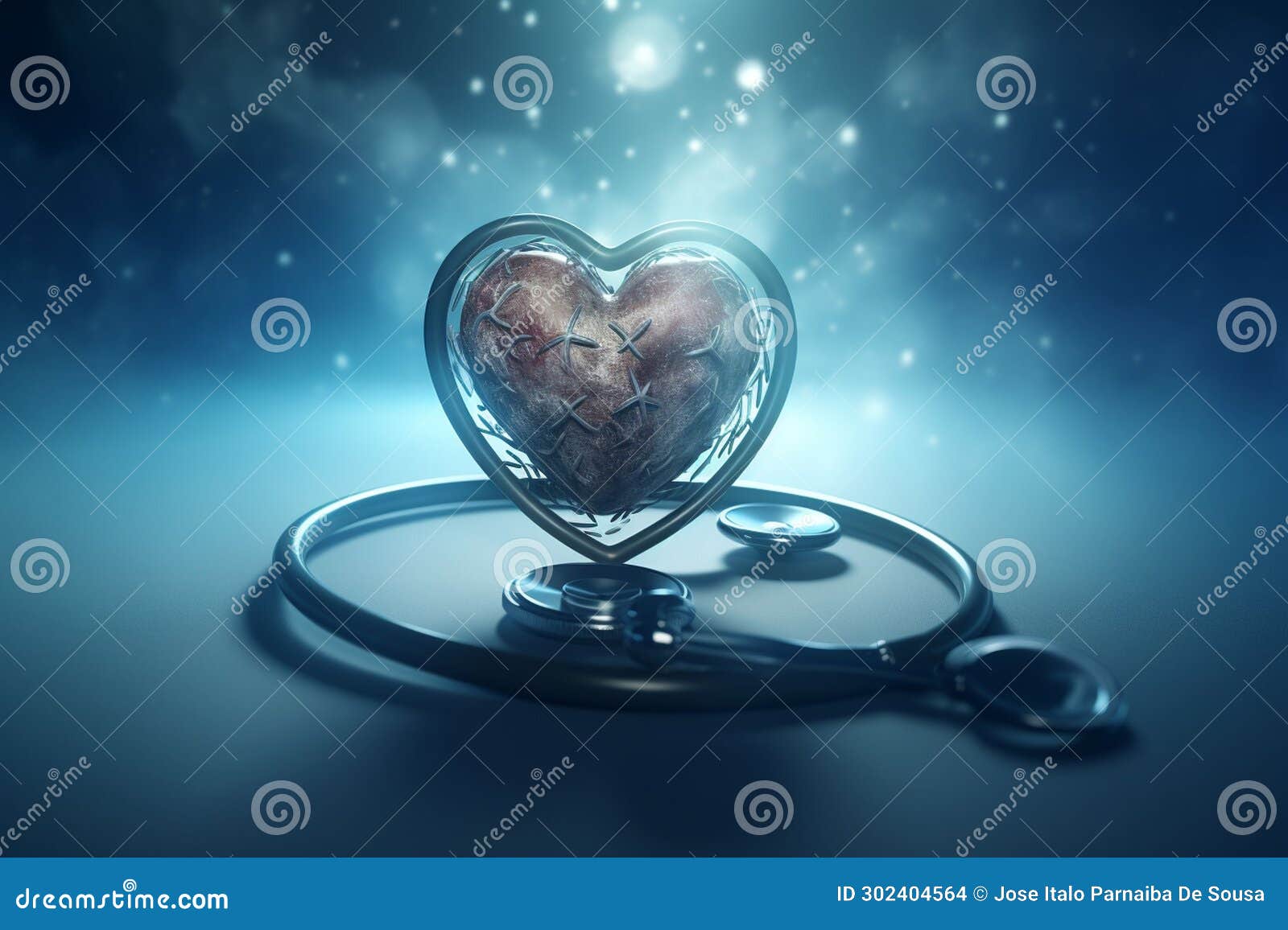 Stethoscope Forming Heart And Lung Shapes, Symbolizing Medical Care ...