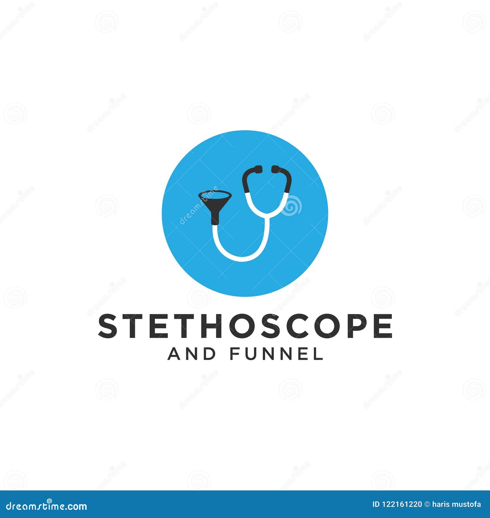 Stethoscope and Funnel Logo Design Template Stock Vector - Illustration ...