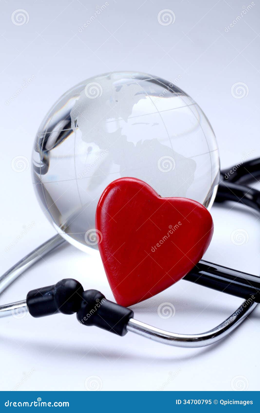 Stethoscope, Globe And Heart Shape Stock Image - Image of cardiologist ...