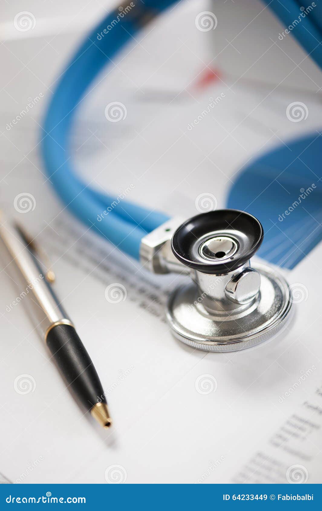 Stethoscope on a Graphic Charts Stock Image - Image of costly ...