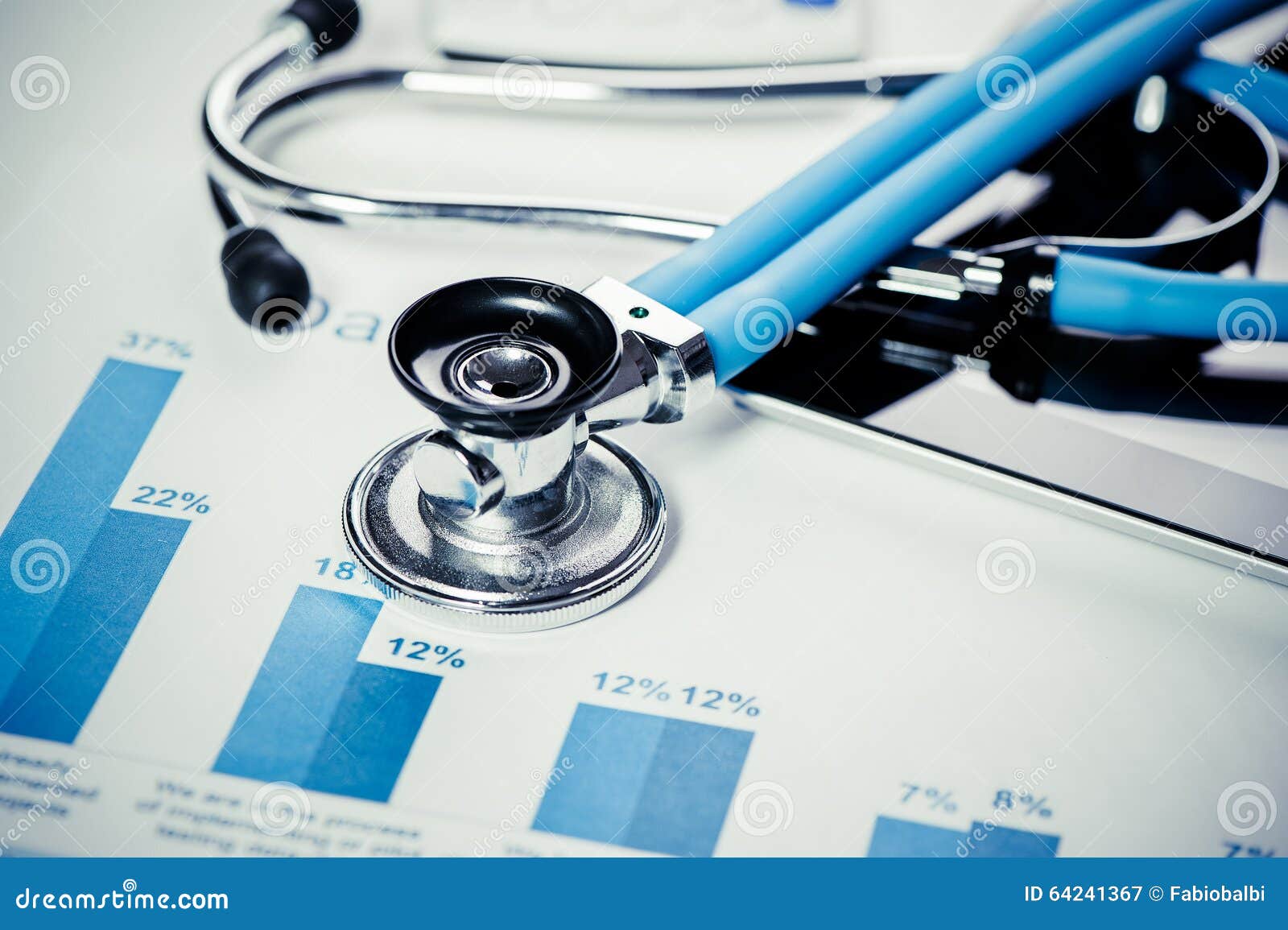 Stethoscope on a Graphic Charts Stock Image - Image of paper, growth ...