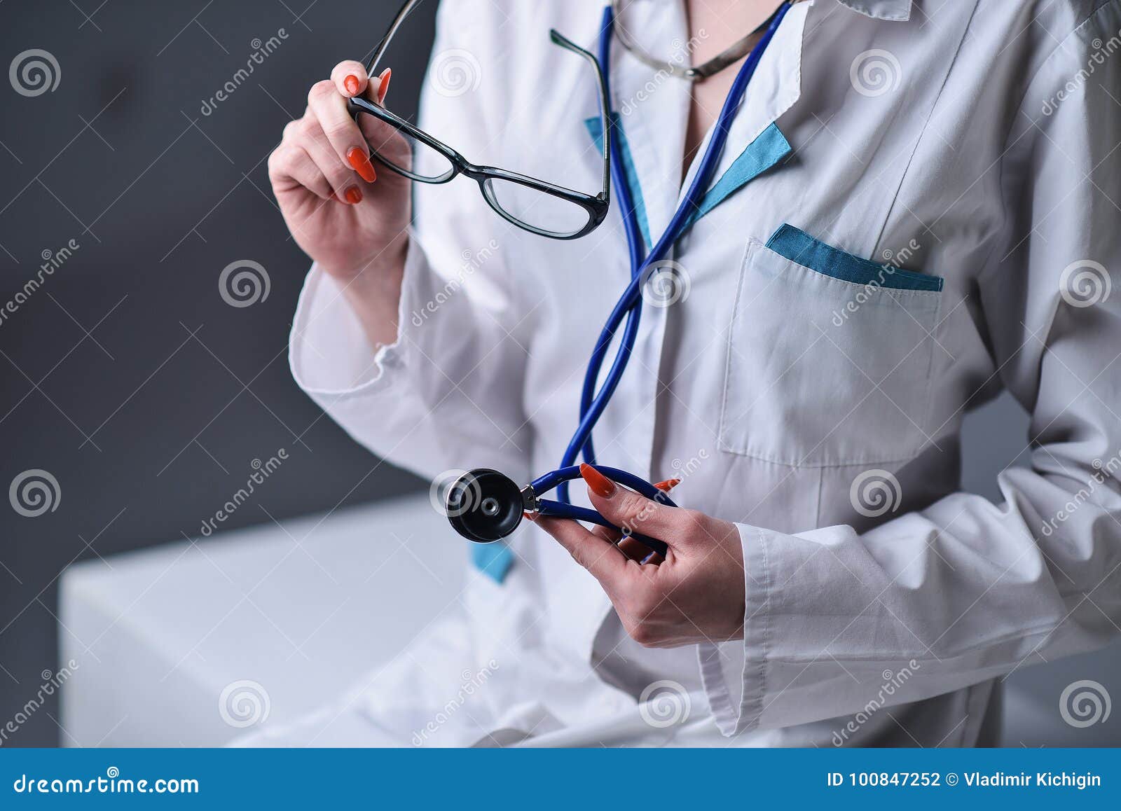 A stethoscope in the hands stock photo. Image of phonendoscope - 100847252