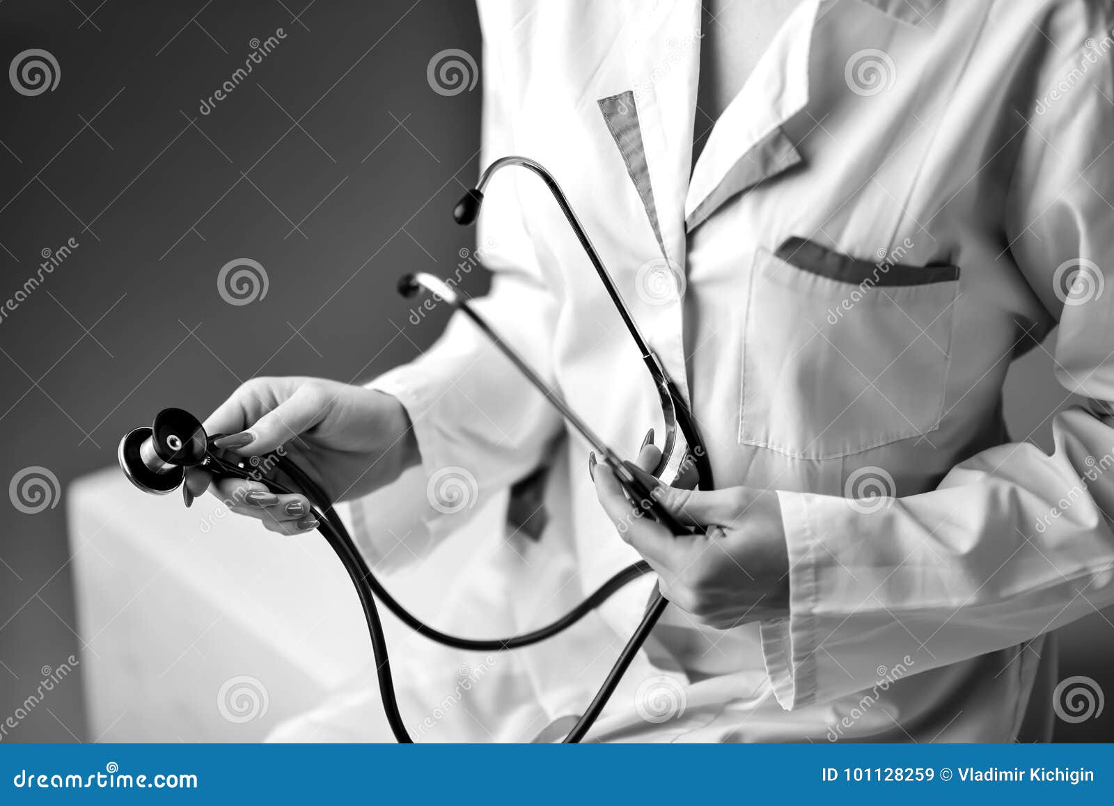 A stethoscope in the hands stock image. Image of colorless - 101128259