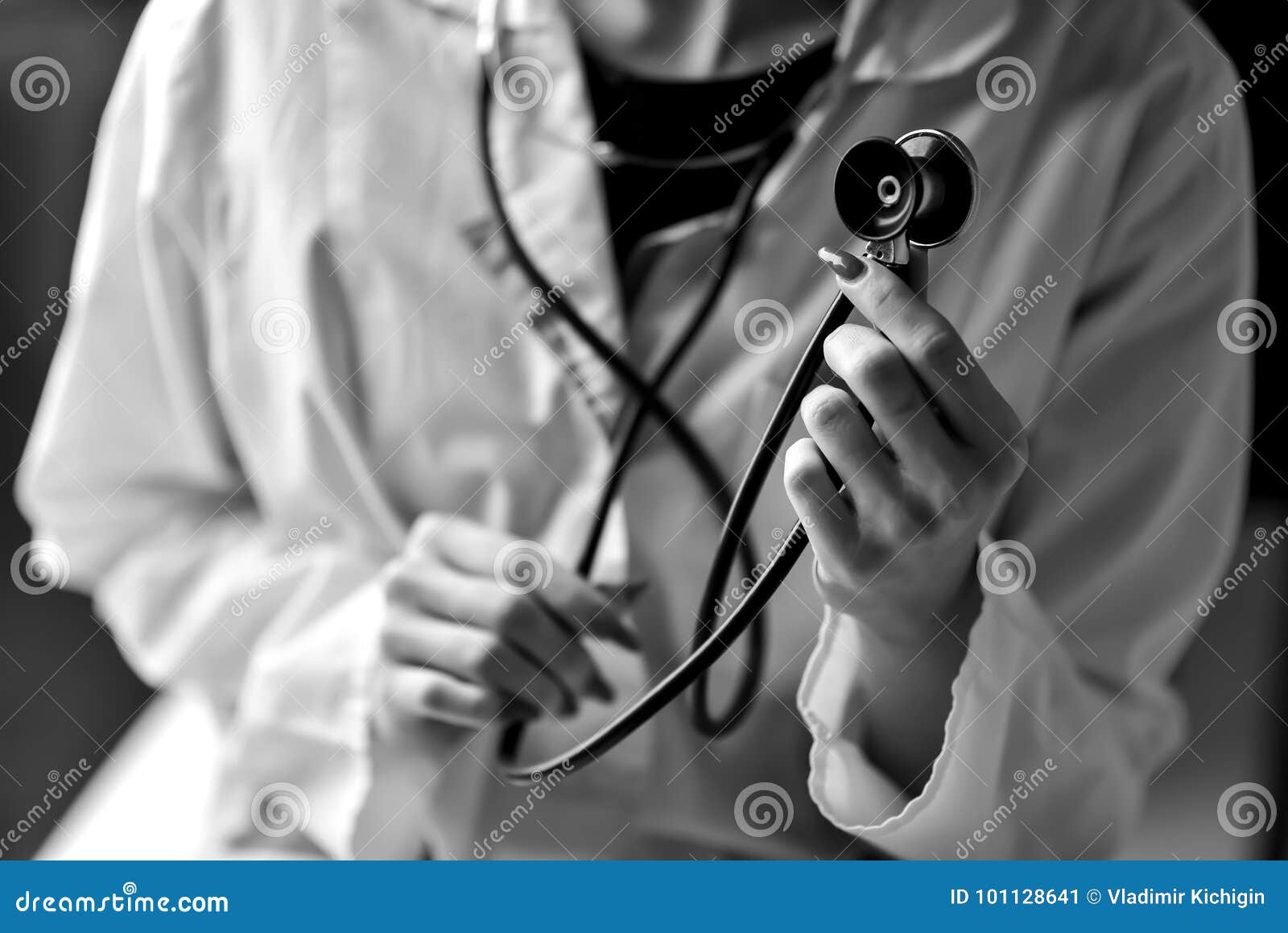 A stethoscope in the hands stock image. Image of cardiology - 101128641