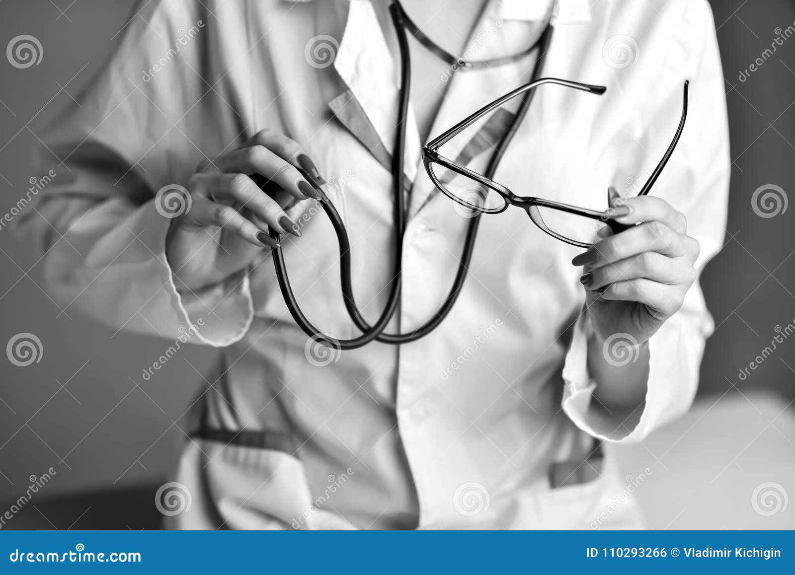 A stethoscope in the hands stock photo. Image of diagnostic - 110293266