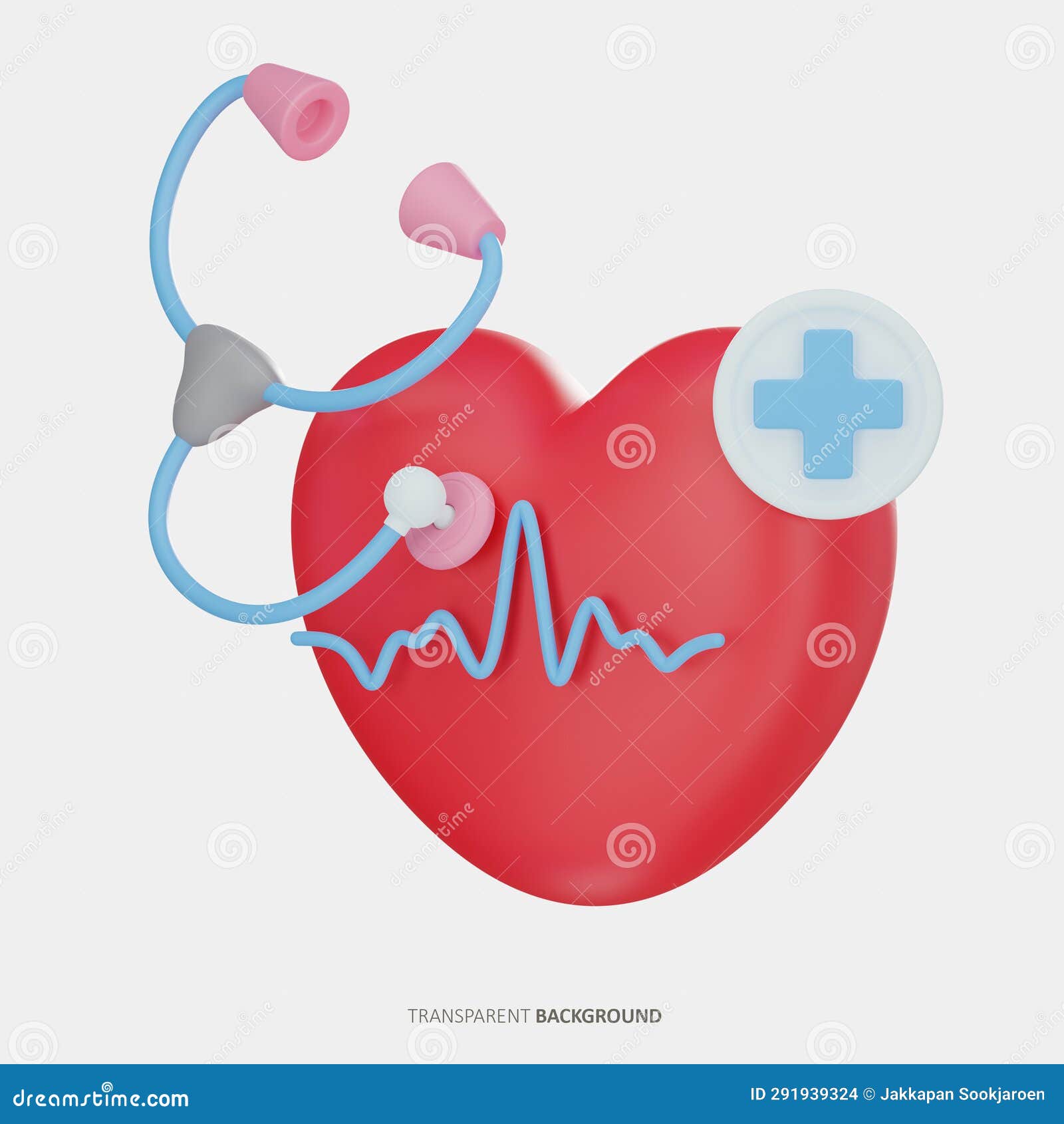 Stethoscope Hearing Heart Rates 3D Illustration Stock Illustration ...