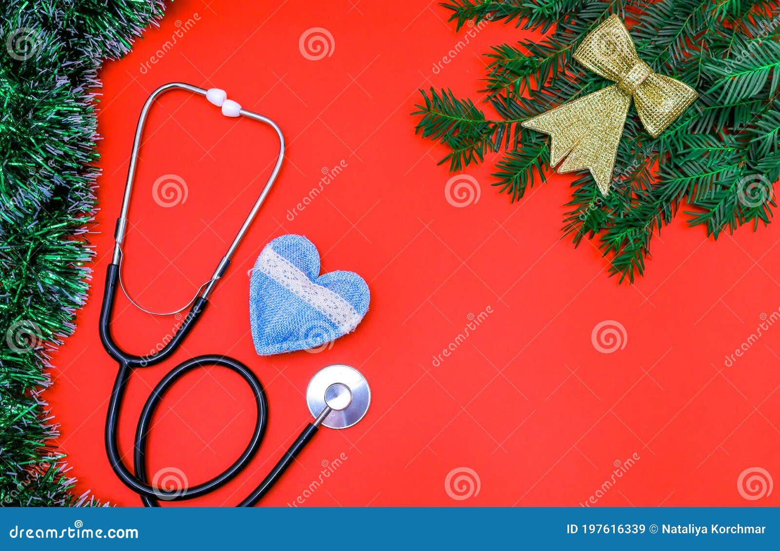 Stethoscope with Christmas Tree Stock Image - Image of health ...