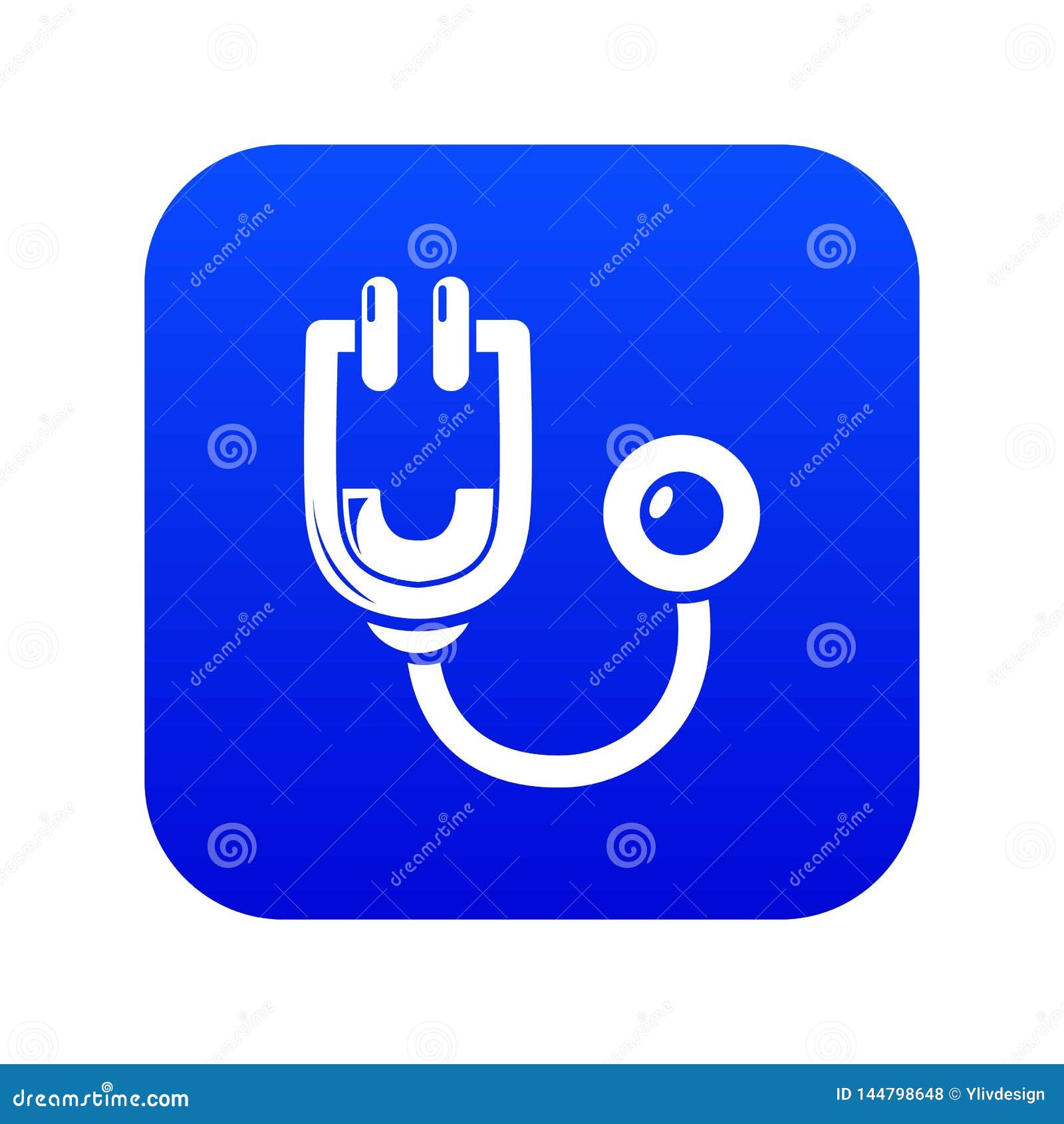 Stethoscope Icon Blue Vector Stock Vector - Illustration of background ...