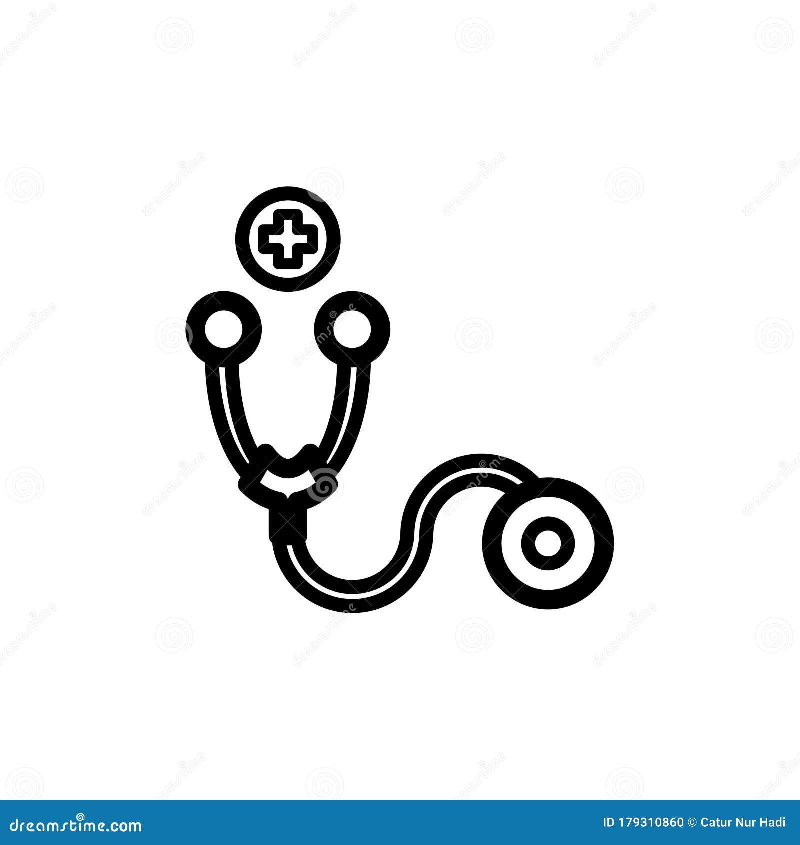 Stethoscope Icon Flat Vector Template Design Trendy Stock Vector ...