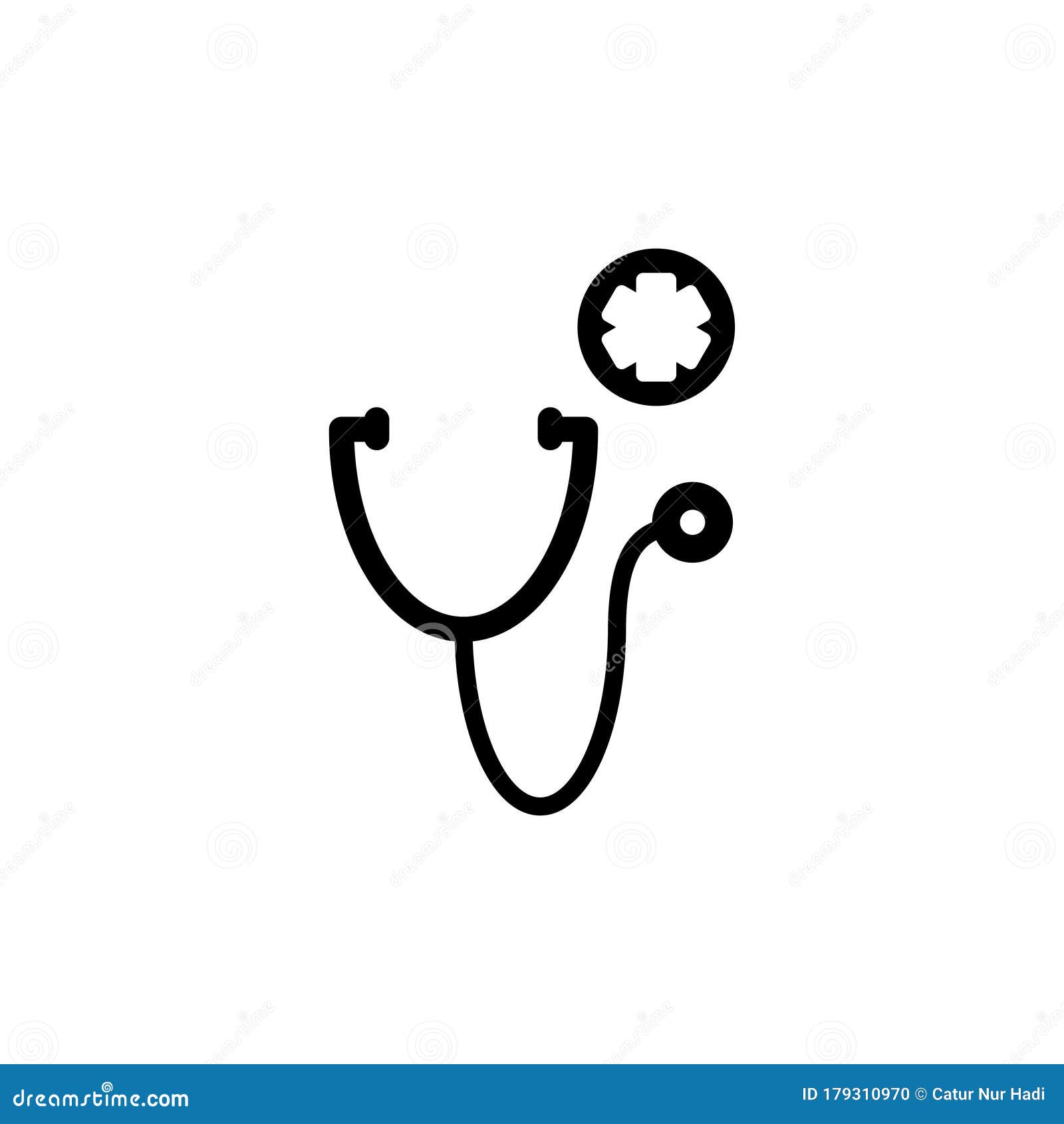 Stethoscope Icon Flat Vector Template Design Trendy Stock Vector ...