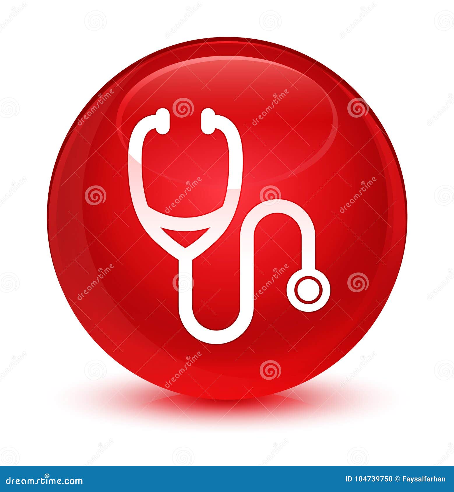 Stethoscope Icon Glassy Red Round Button Stock Illustration - Illustration of stethoscope ...