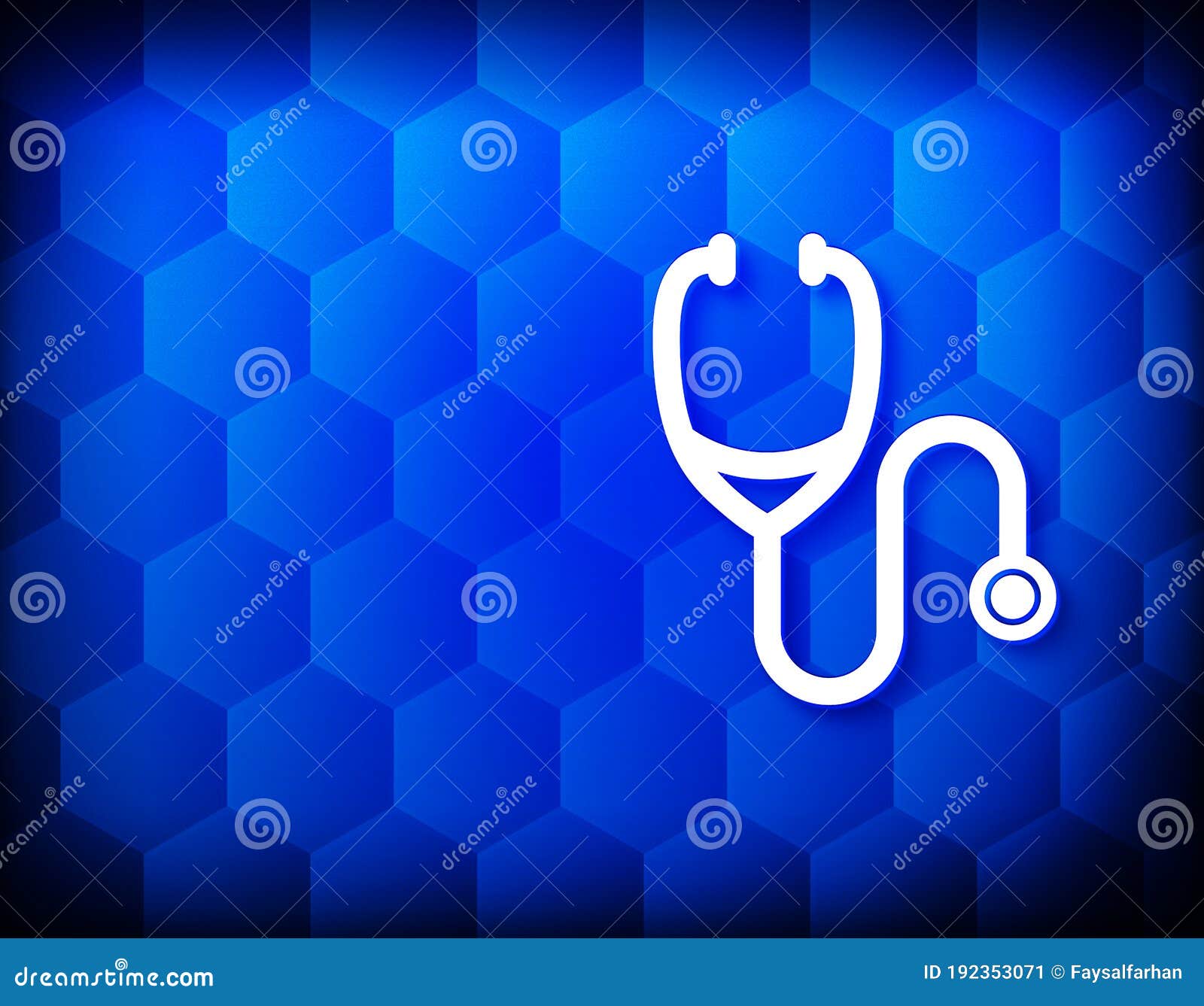 Stethoscope Icon Hexagon Creative Abstract Blue Background Seamless ...