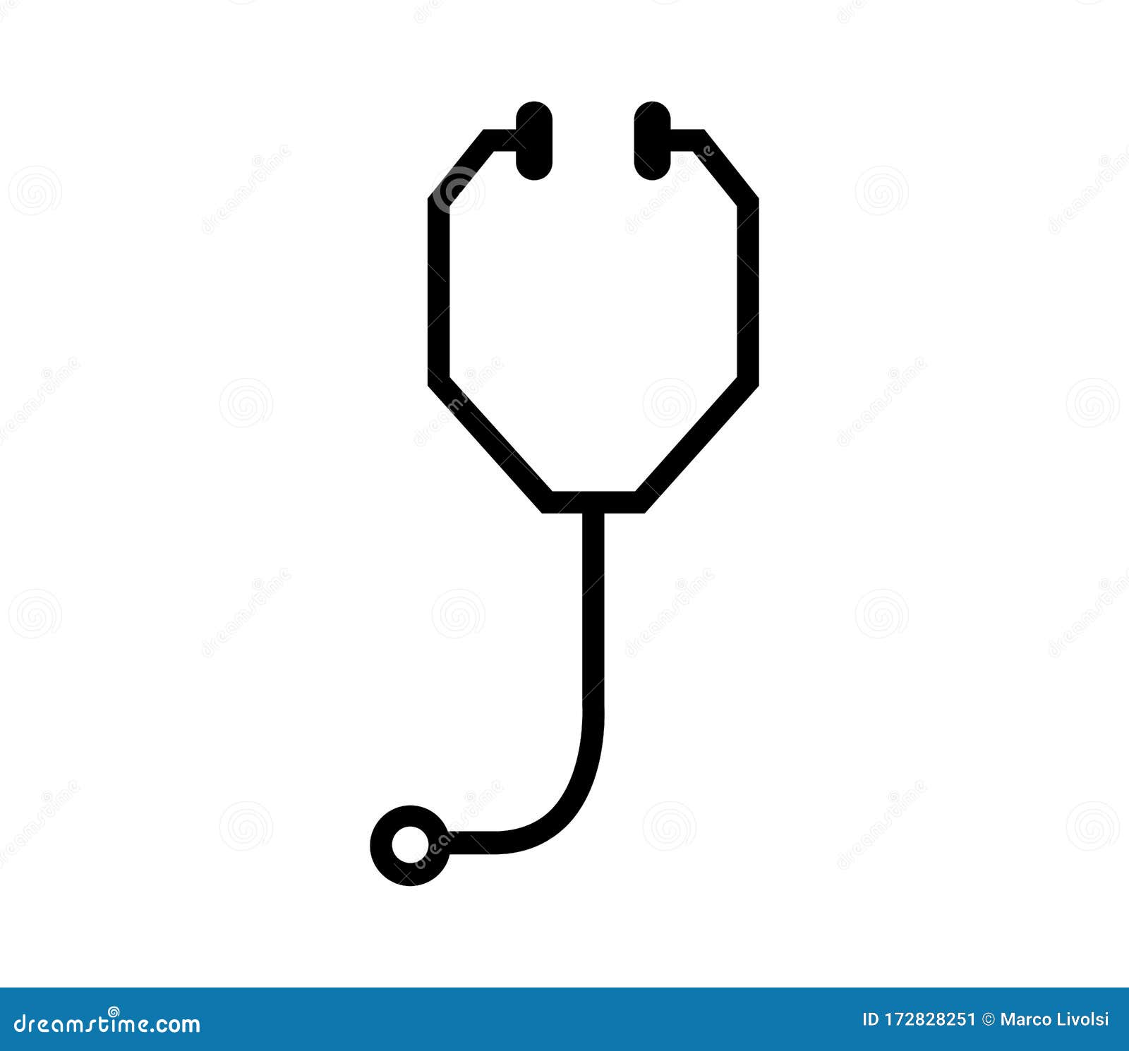 Stethoscope Icon Illustrated in Vector on White Background Stock ...