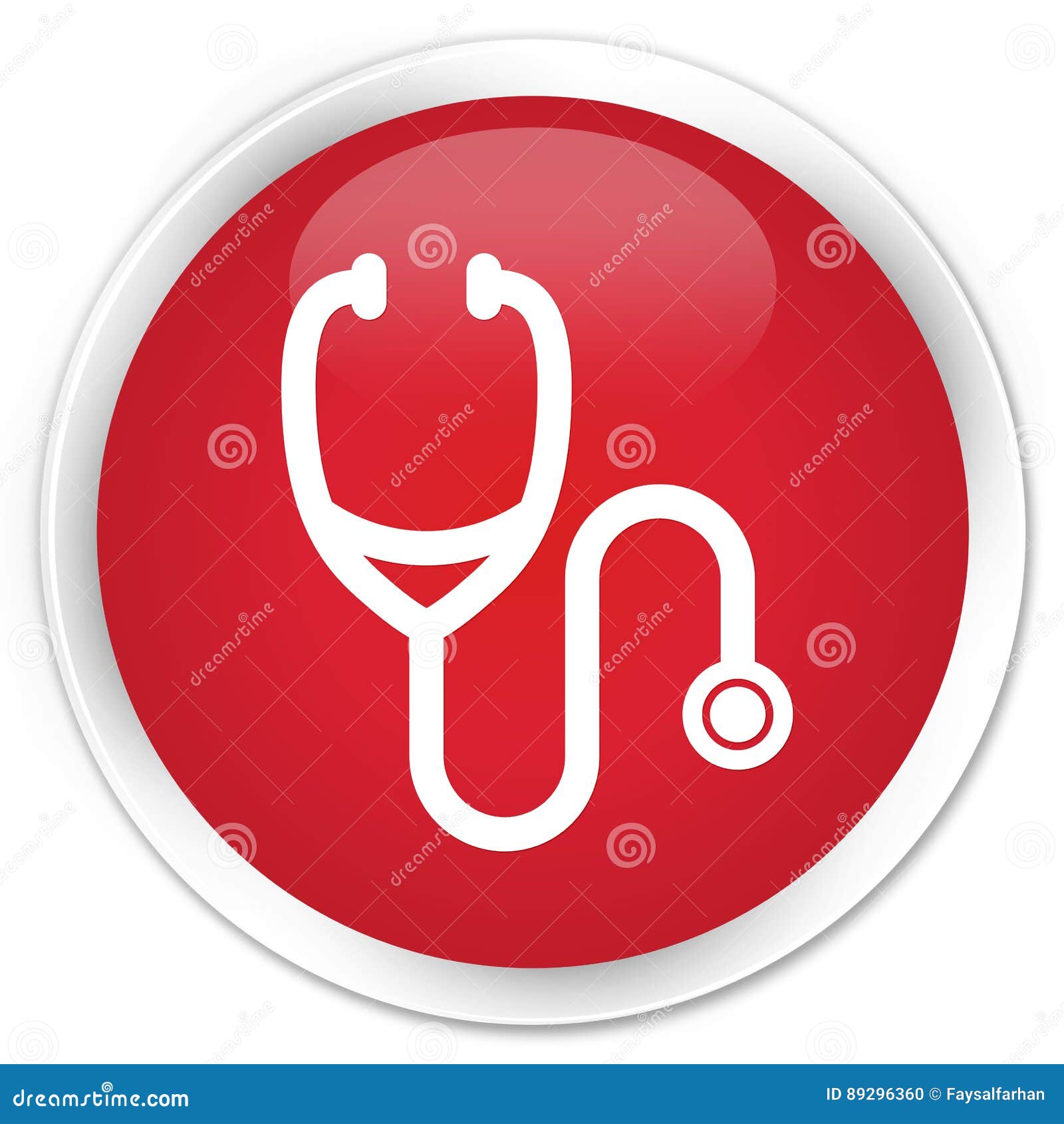 Stethoscope Icon Premium Red Round Button Stock Illustration ...