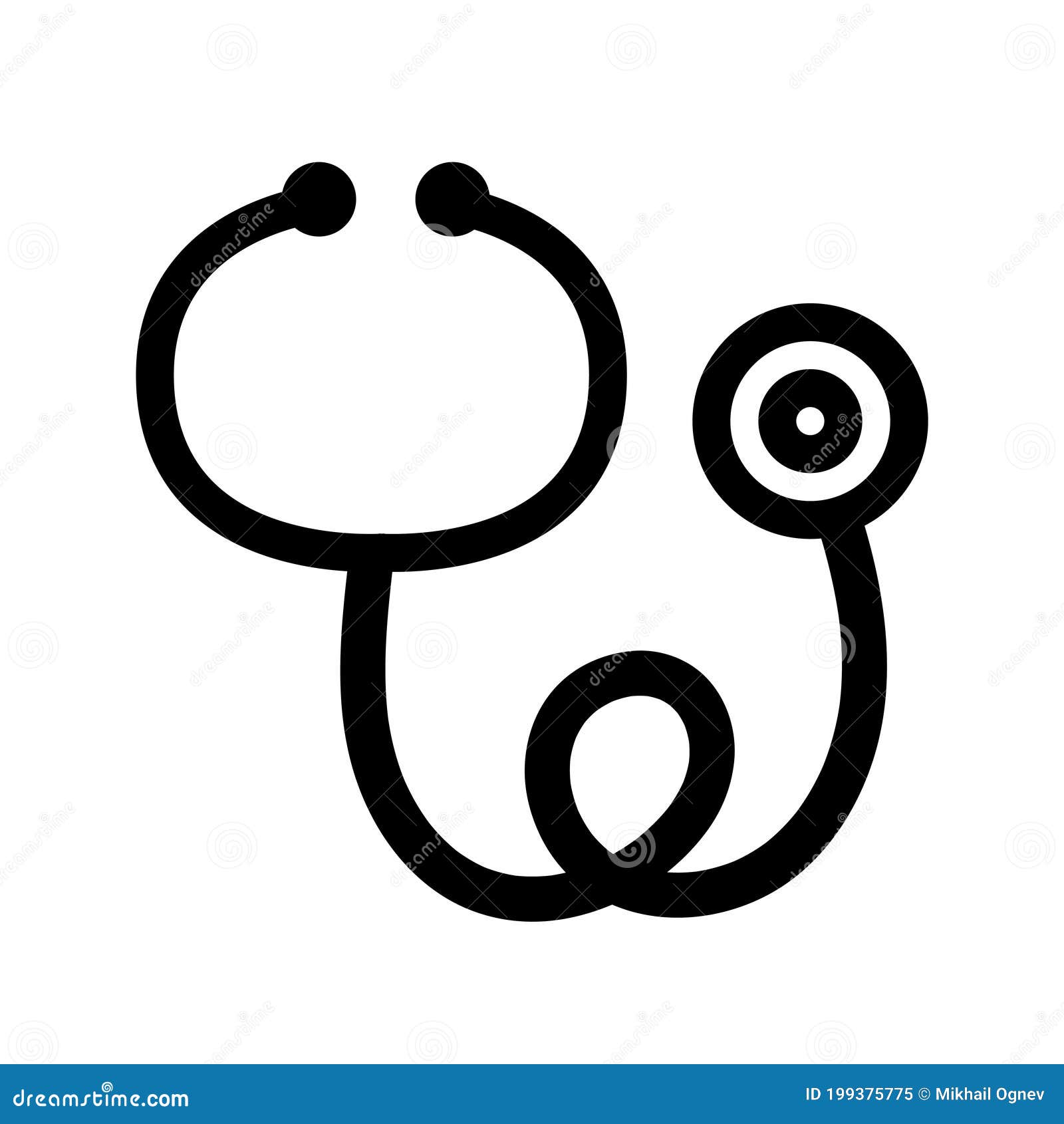 Stethoscope Icon on White Background Stock Vector - Illustration of ...