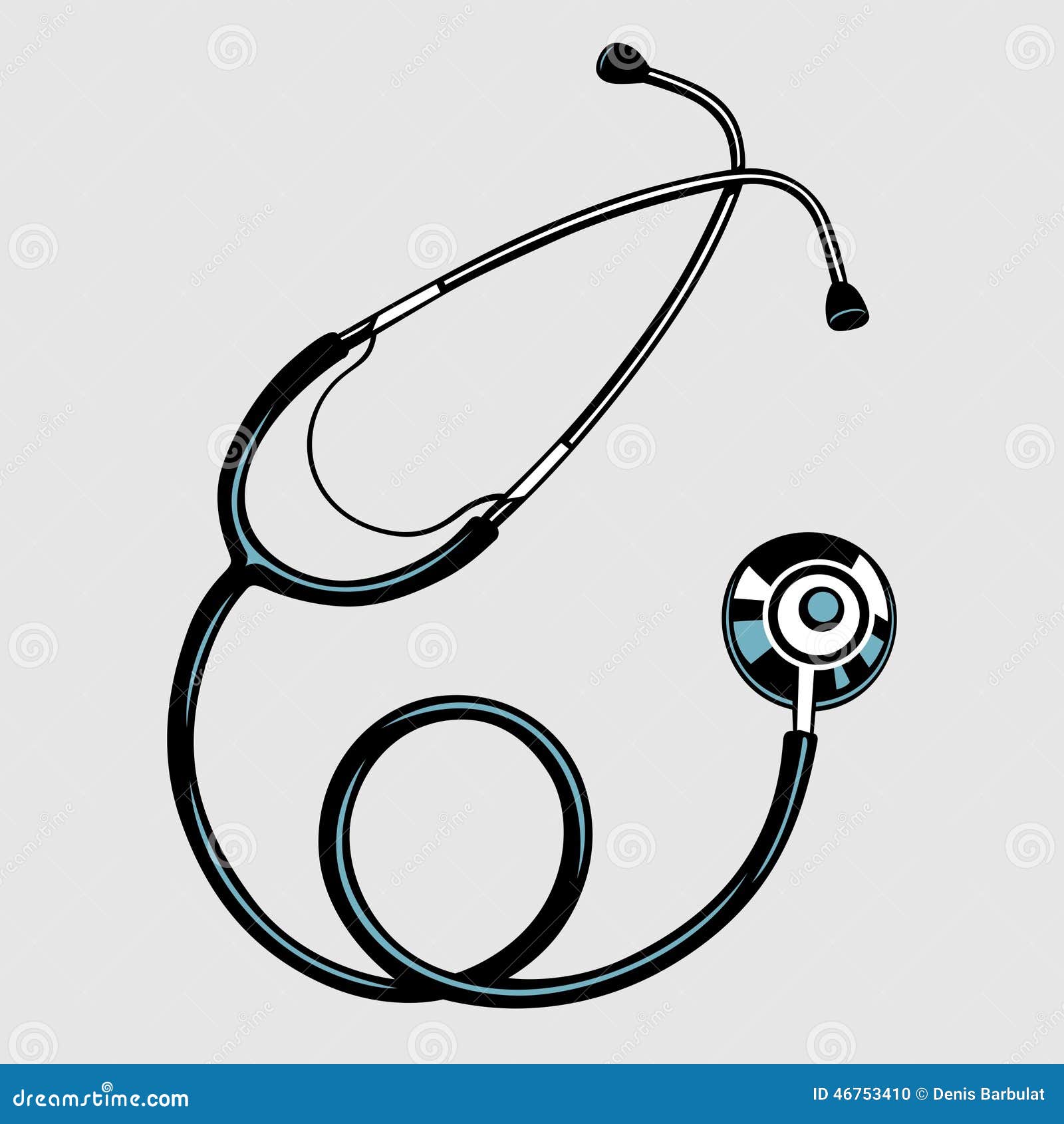 Stethoscope stock vector. Illustration of device, healthy - 46753410