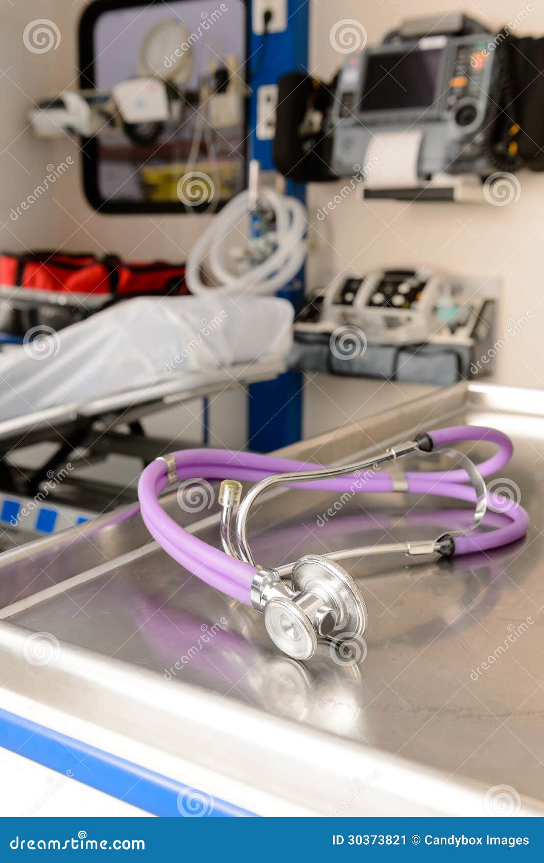 Stethoscope Inside of an EMS Car Stock Image - Image of medicine ...