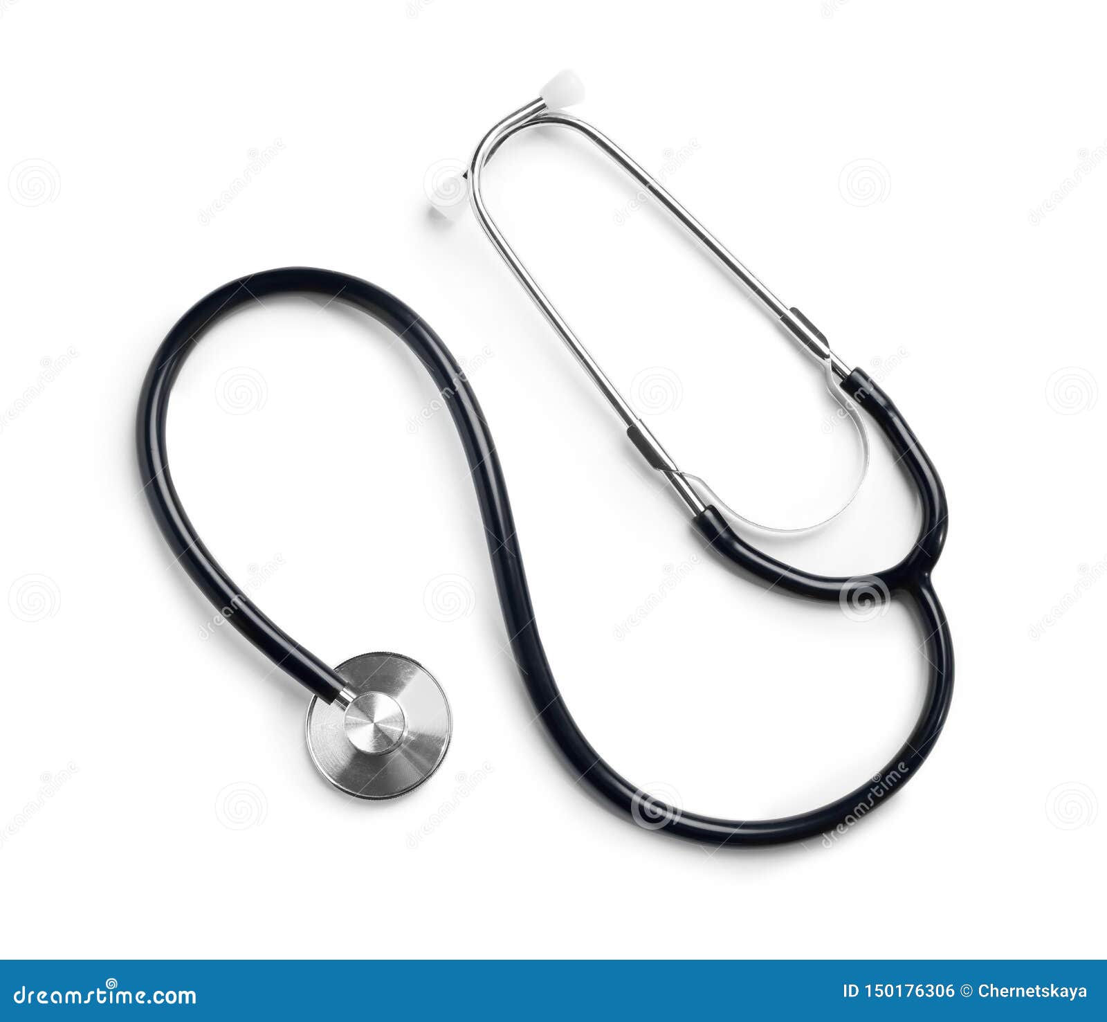 Stethoscope Isolated on White, Top View. Stock Photo - Image of heart ...
