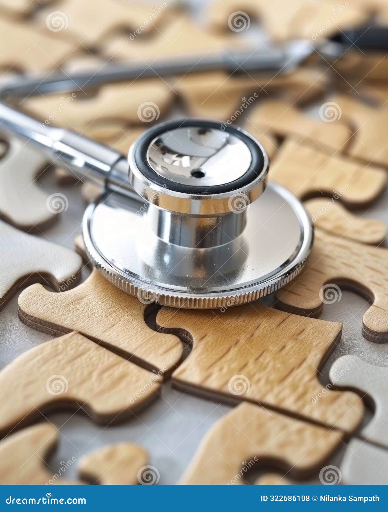 Stethoscope on a Jigsaw Puzzle Pieces Stock Illustration - Illustration ...