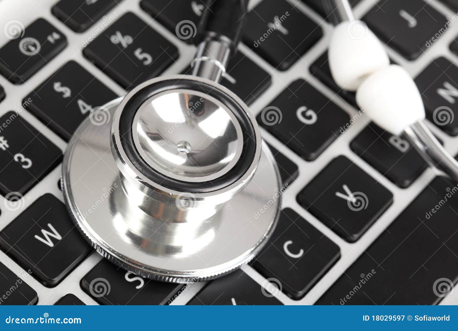 Stethoscope on laptop stock image. Image of safety, diagnose - 18029597