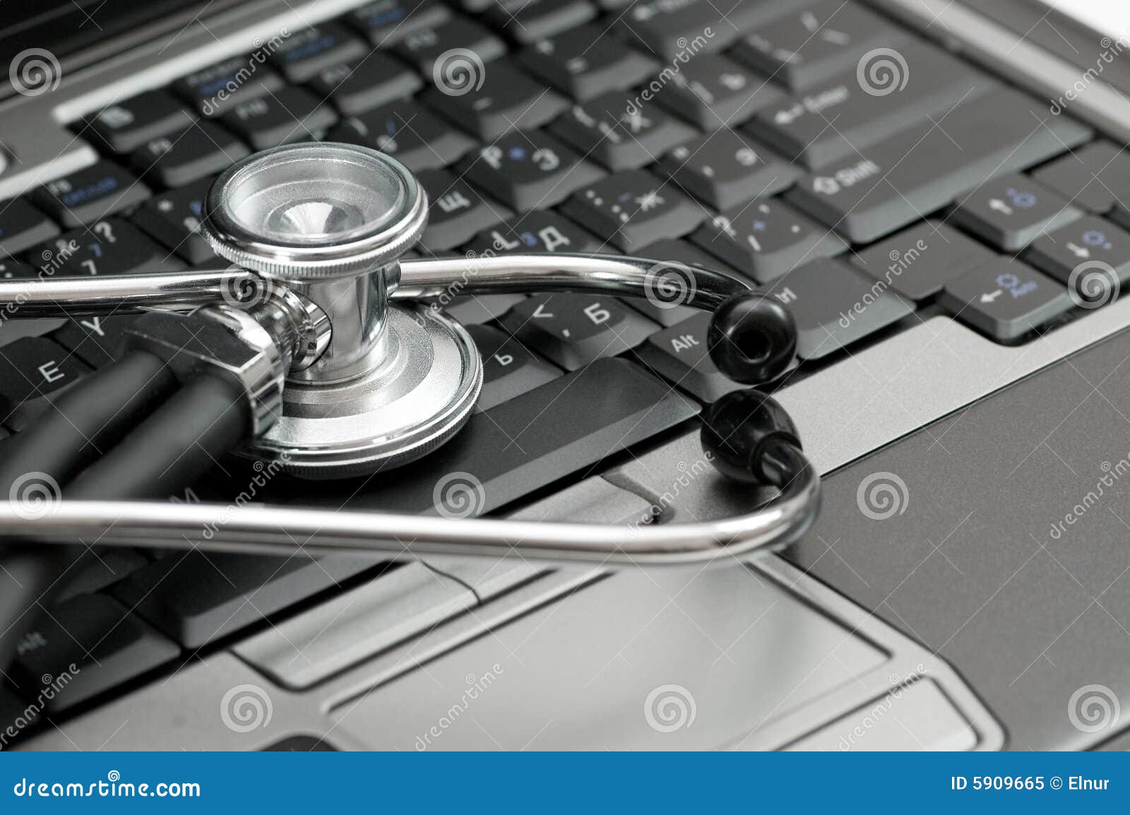 Stethoscope and laptop stock image. Image of experiment - 5909665