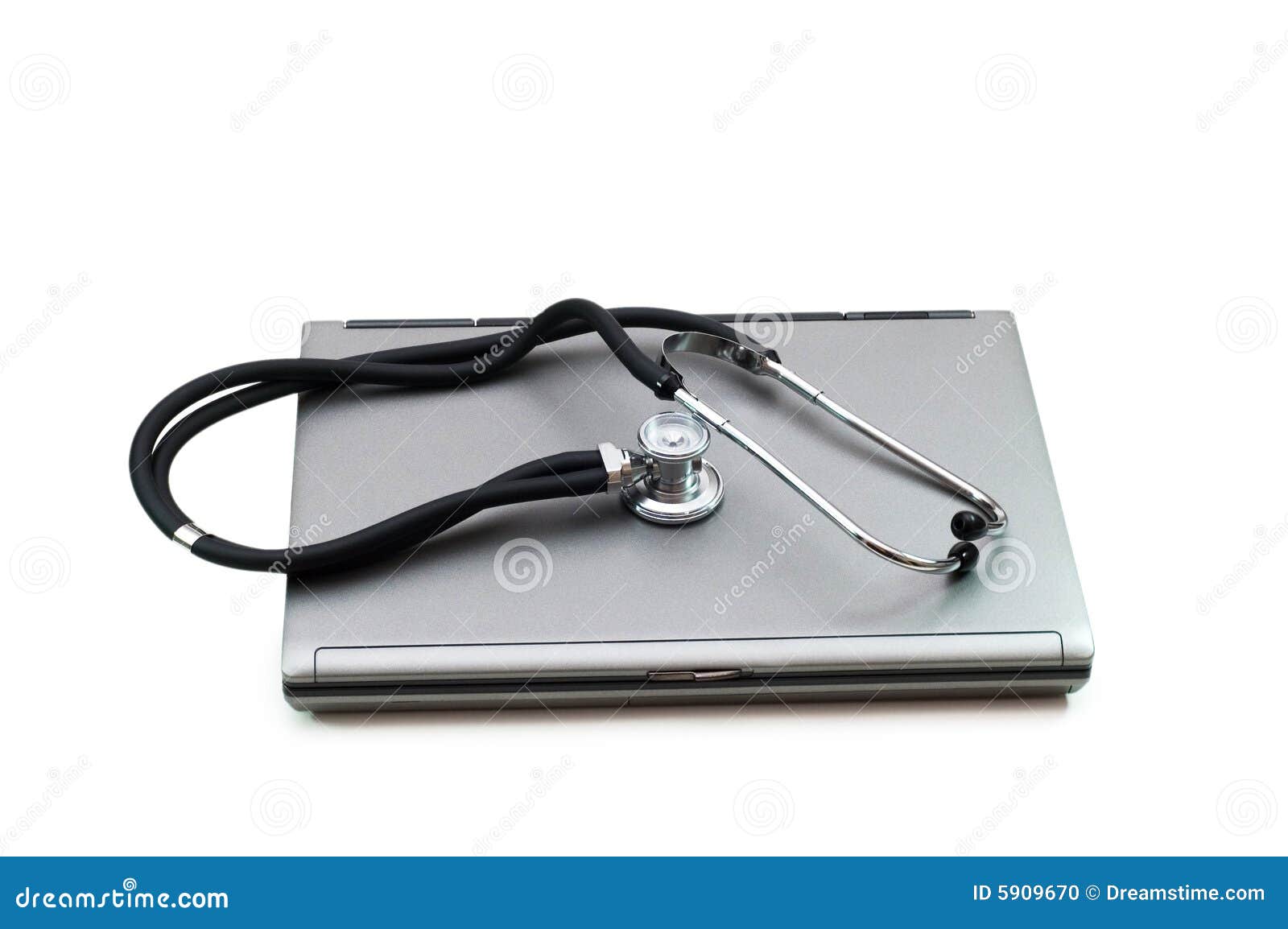 Stethoscope and laptop stock photo. Image of antivirus - 5909670