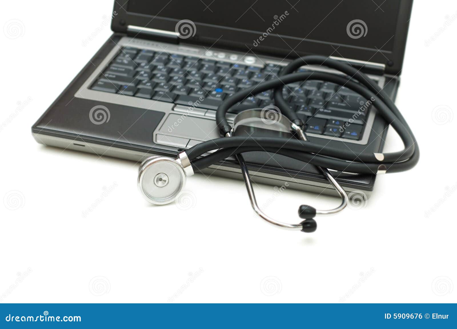 Stethoscope and laptop stock photo. Image of stethoscope - 5909676