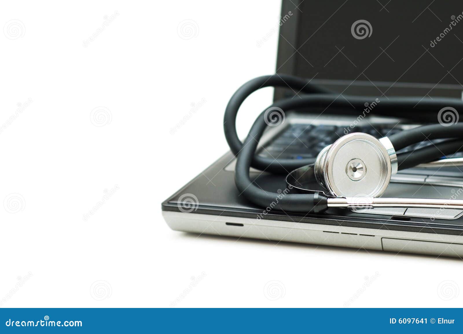 Stethoscope and laptop stock image. Image of discovery - 6097641