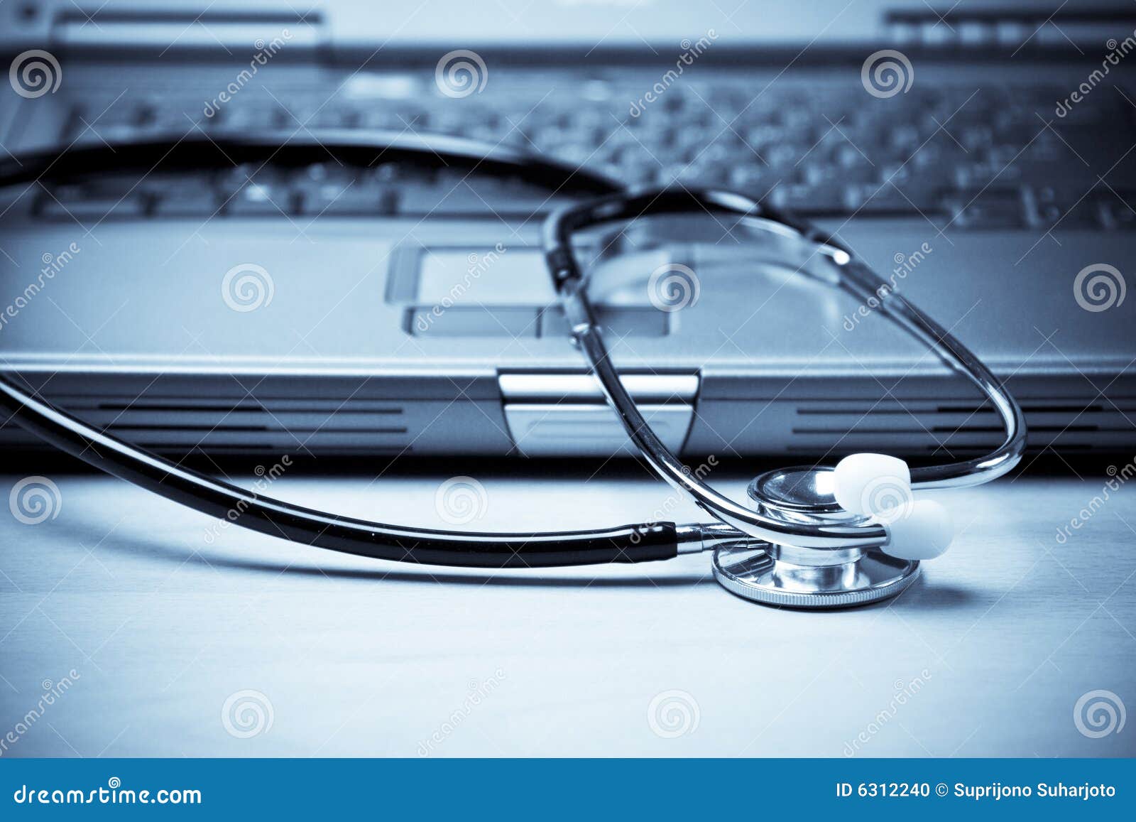 Stethoscope and laptop stock photo. Image of notebook - 6312240