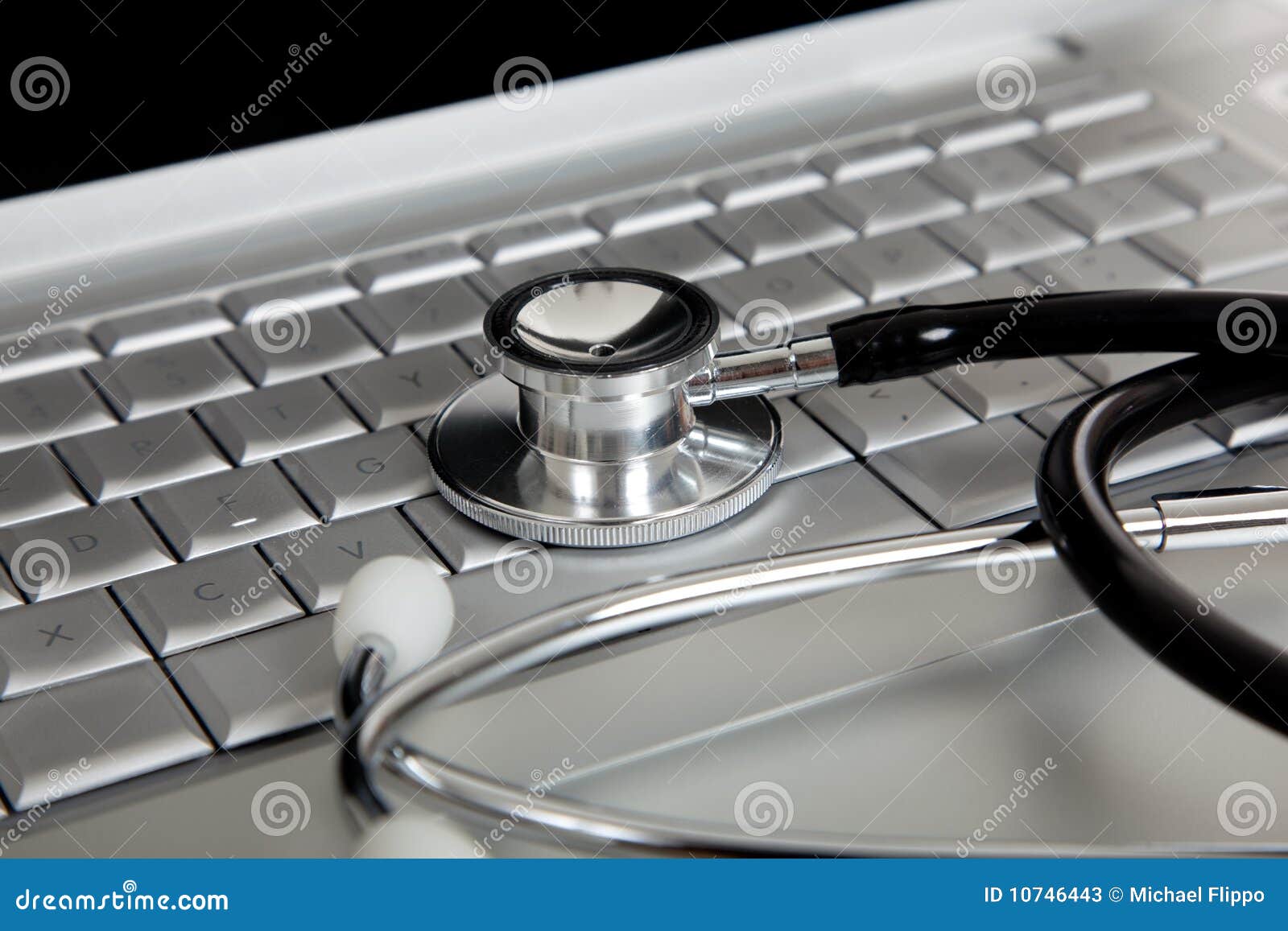 Stethoscope on a Laptop Computer Stock Image - Image of connections ...
