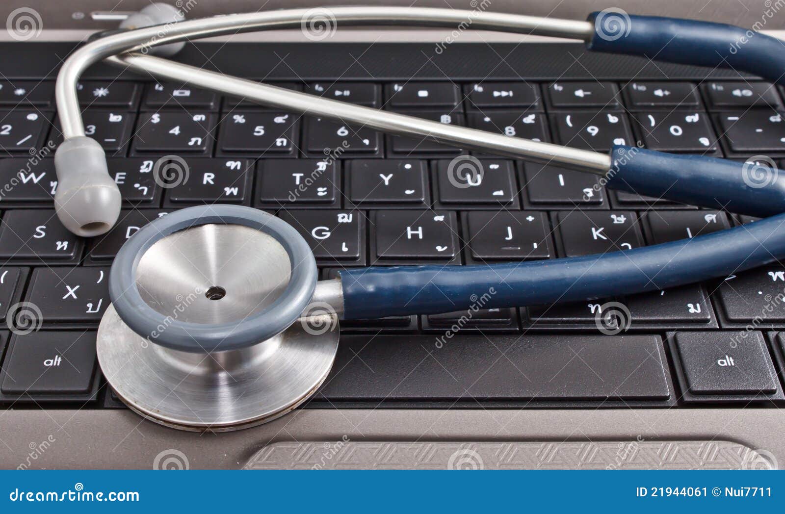 Stethoscope and Laptop Computer Stock Image - Image of keyboard ...