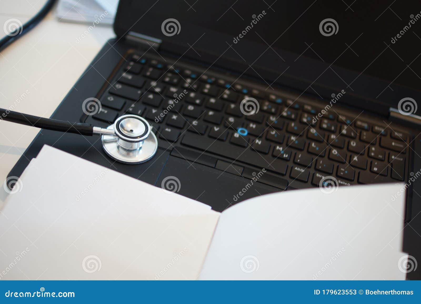 Stethoscope on a Laptop Computer. Stock Image - Image of access ...