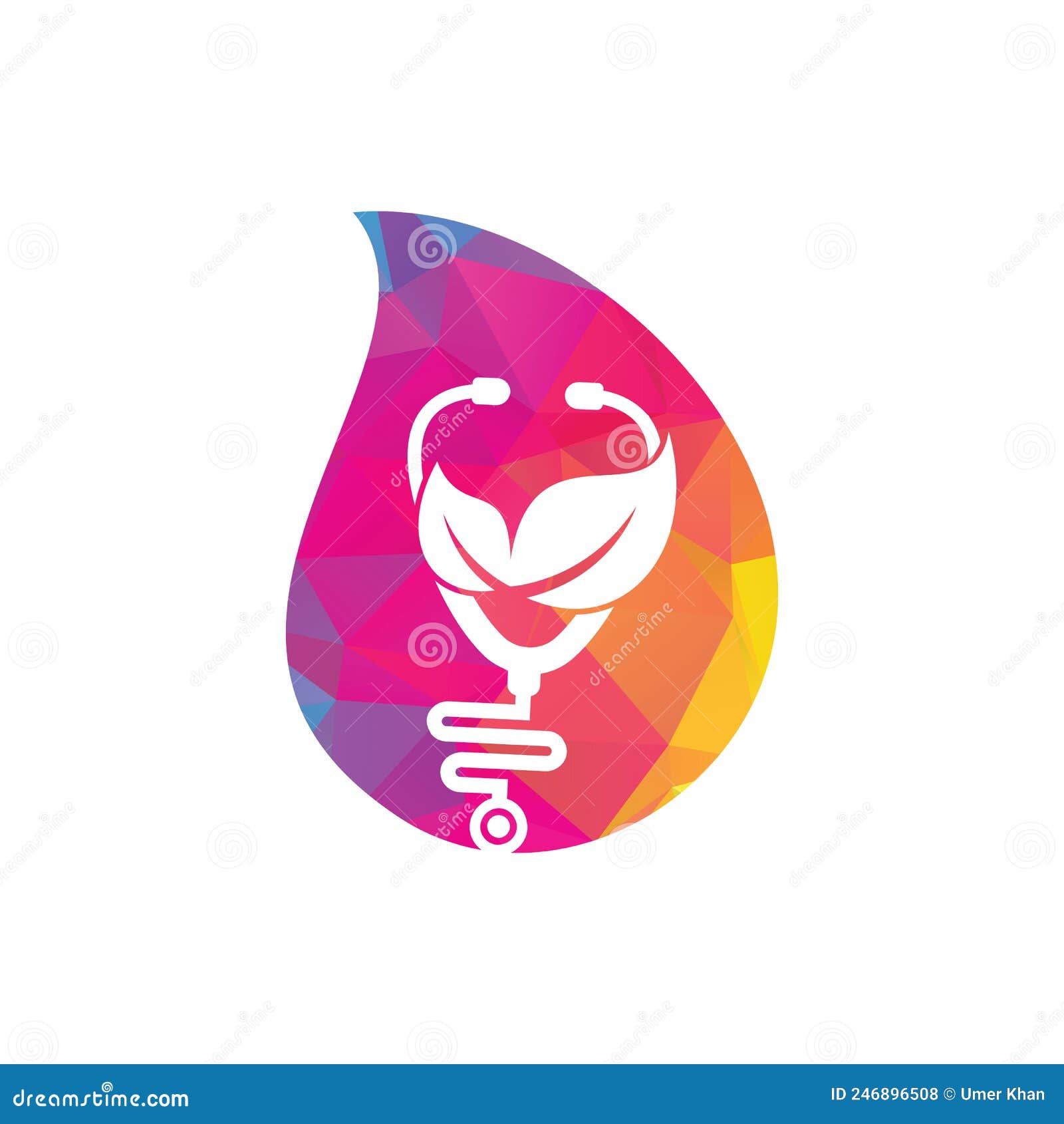 Stethoscope And Leaf With HL Letter Flat Vector Medical Logo Design Template Element ...