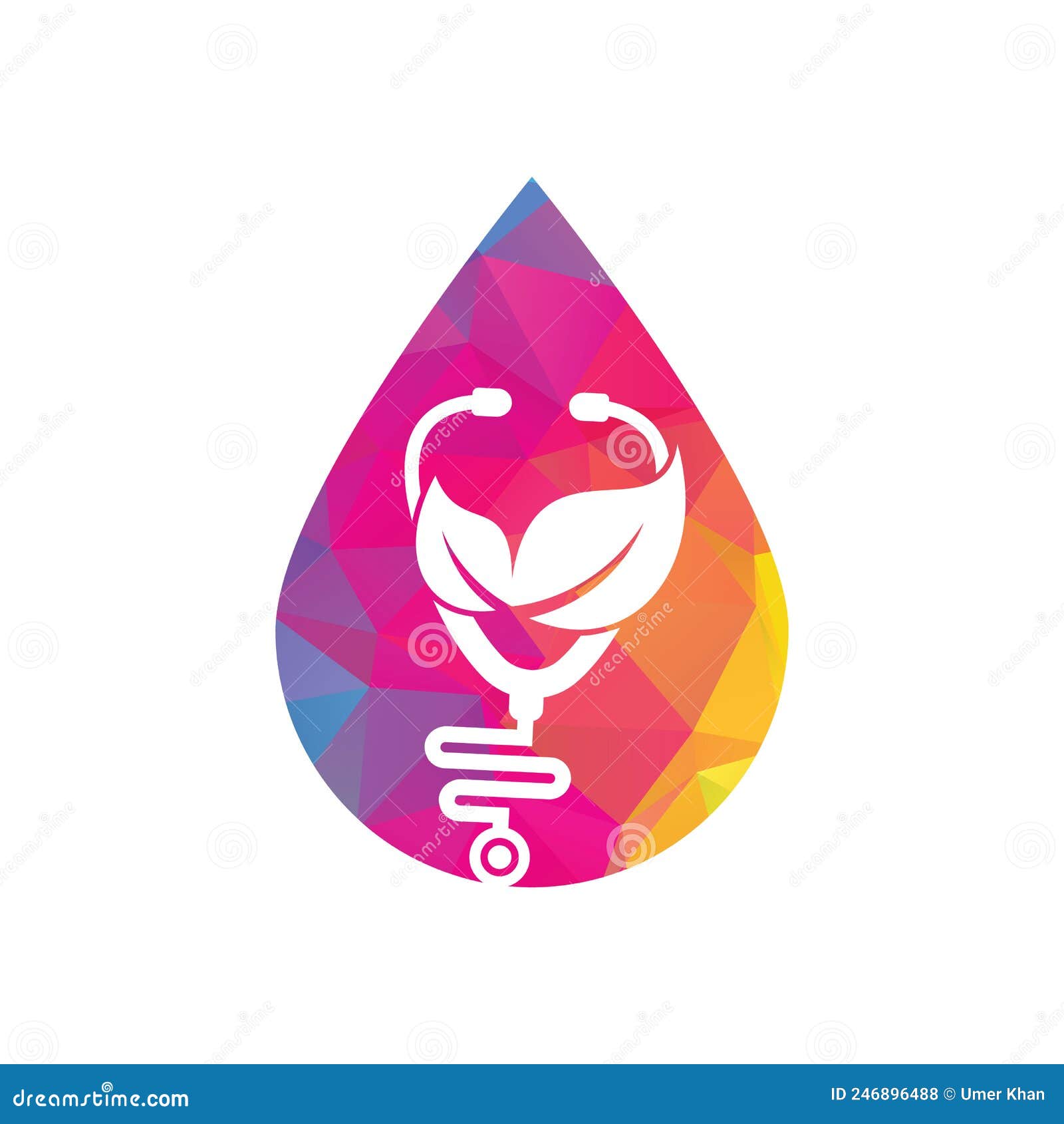 Stethoscope And Leaf With HL Letter Flat Vector Medical Logo Design Template Element ...