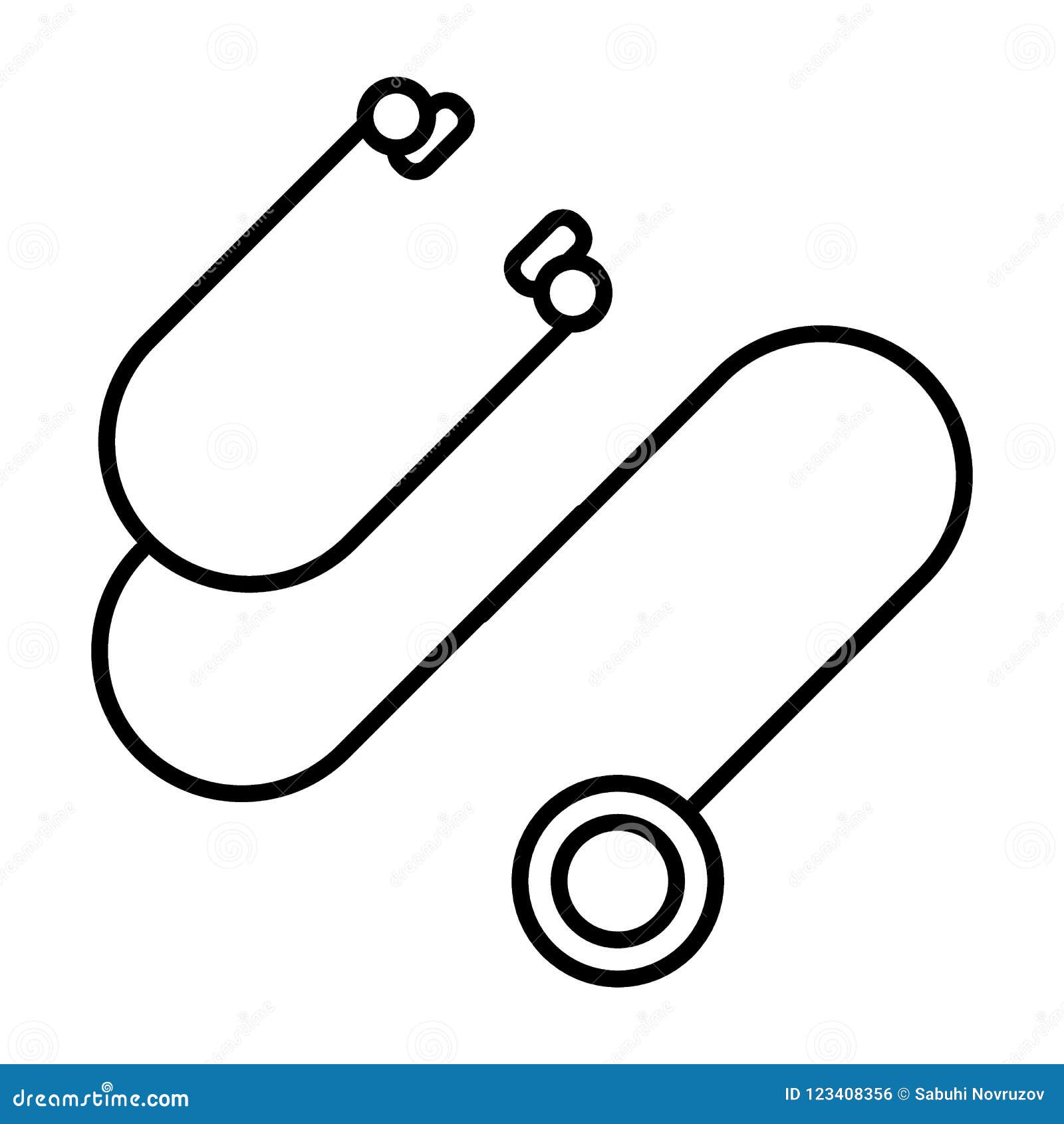 Stethoscope Line Icon. Vector Illustration Isolated on White. Outline ...