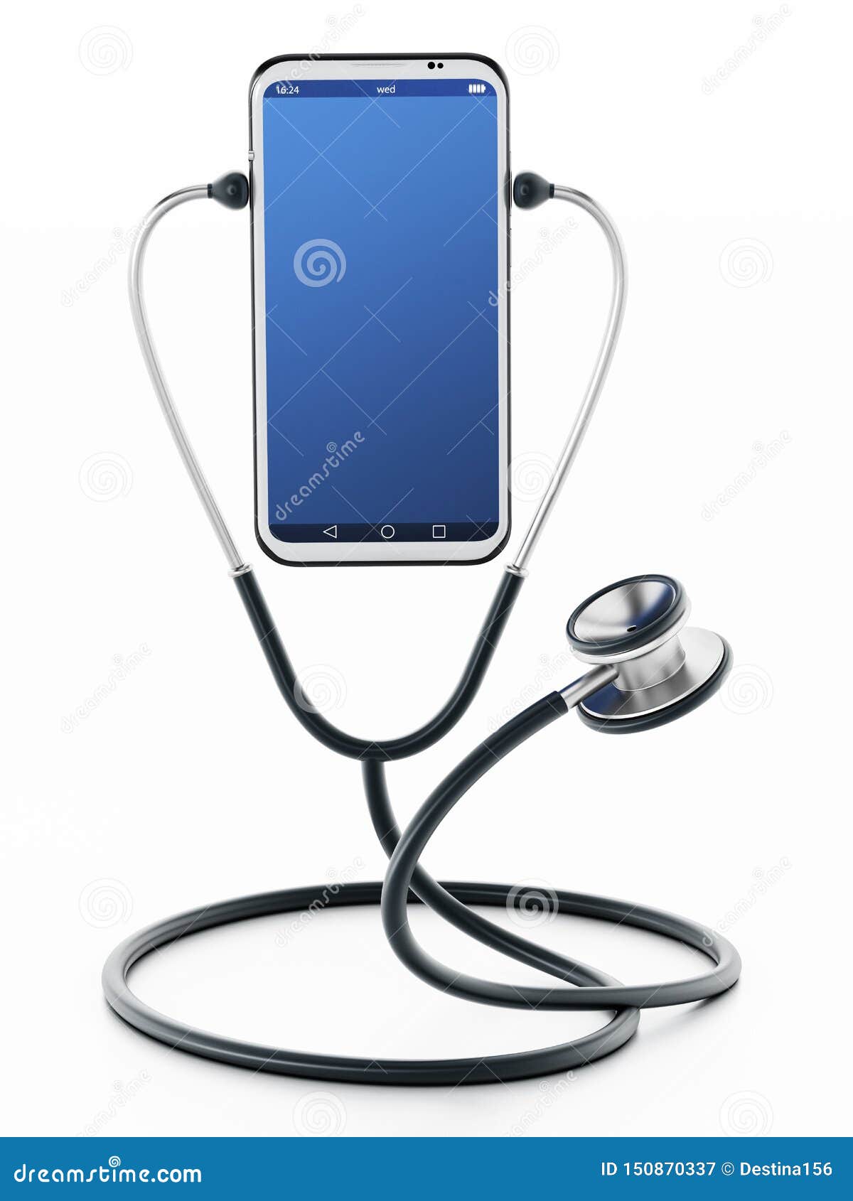 Stethoscope Listening To the Smartphone. 3D Illustration Stock ...