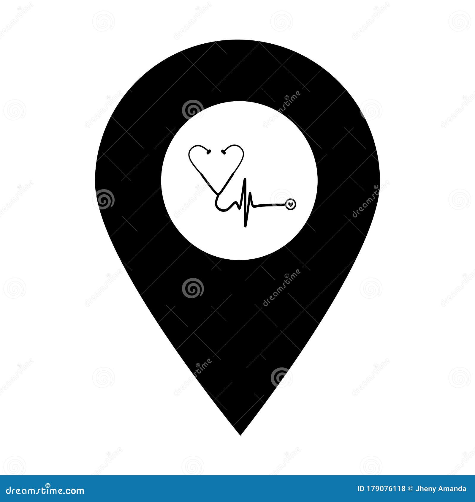 Stethoscope Location Map Pin Icon. Element of Map Point for Mobile ...