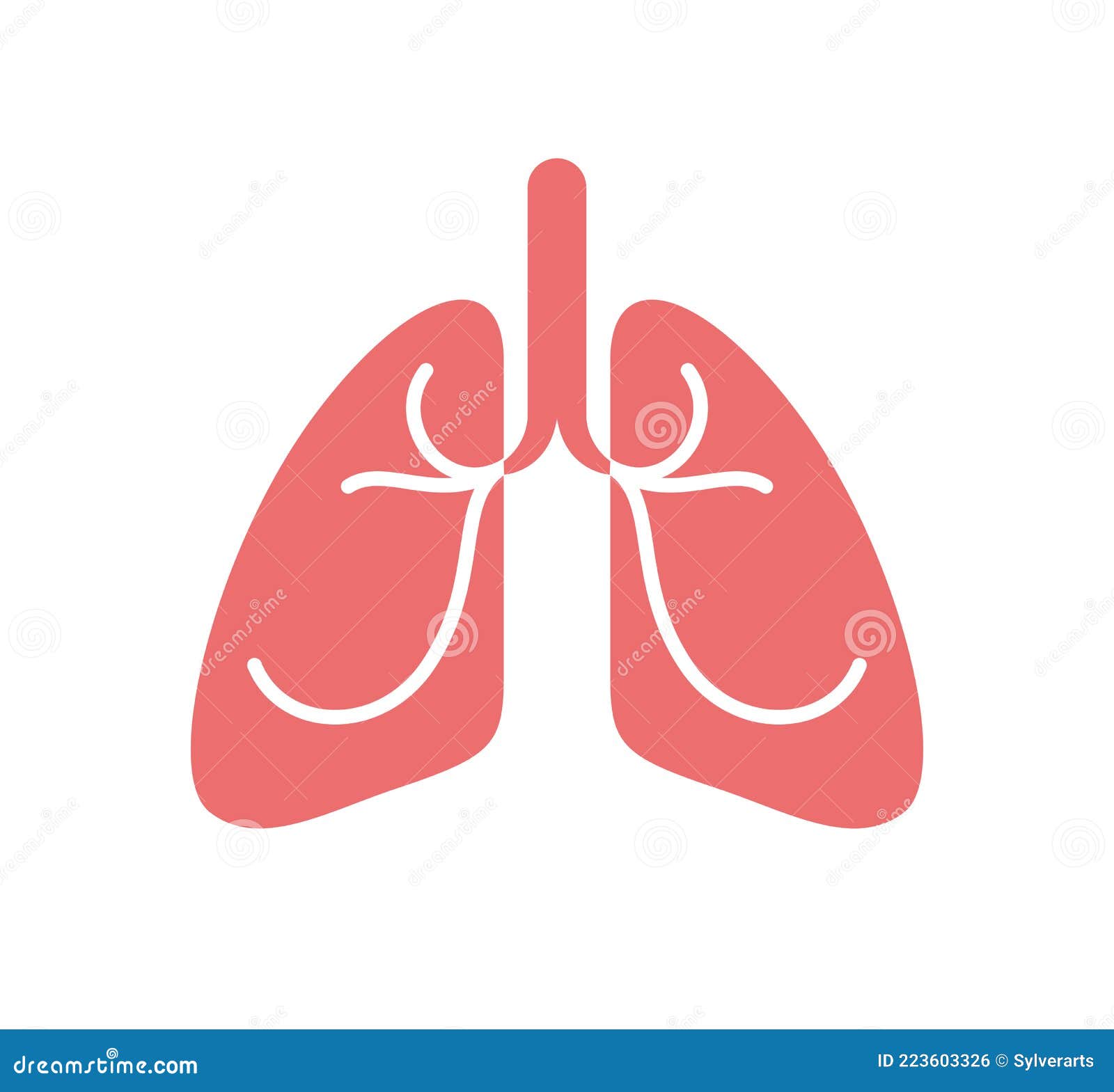 Stethoscope With Lungs Vector Simple Icon Isolated Over White