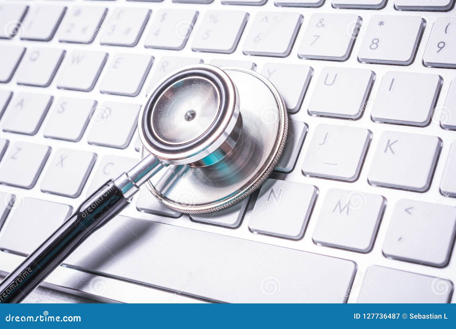 Stethoscope Lying on a Keyboard - Computer Repair Concept Stock Image ...