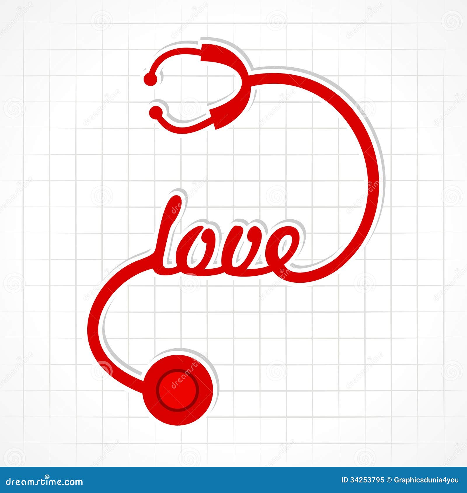 Stethoscope make love word stock vector. Illustration of holiday - 34253795