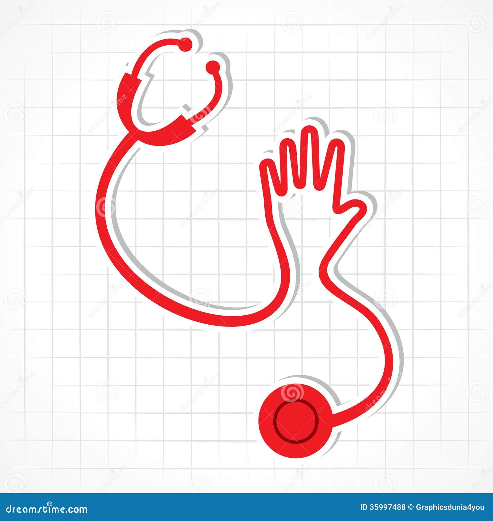 Stethoscope Make Shape of Hand Stock Vector - Illustration of ...