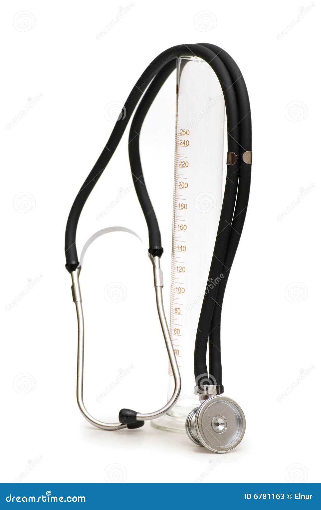 Stethoscope and Measuring Glass Isolated Stock Image - Image of medical ...