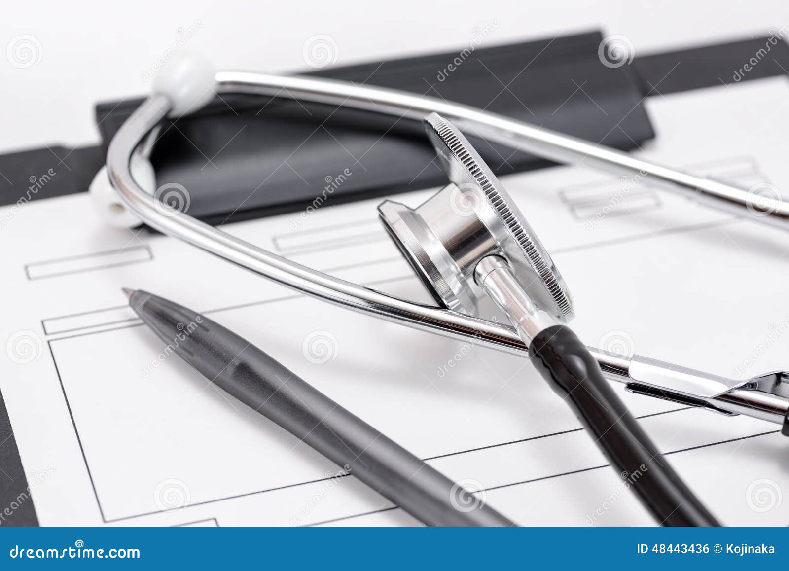 Stethoscope and Medical Records. Stock Photo - Image of record, care ...
