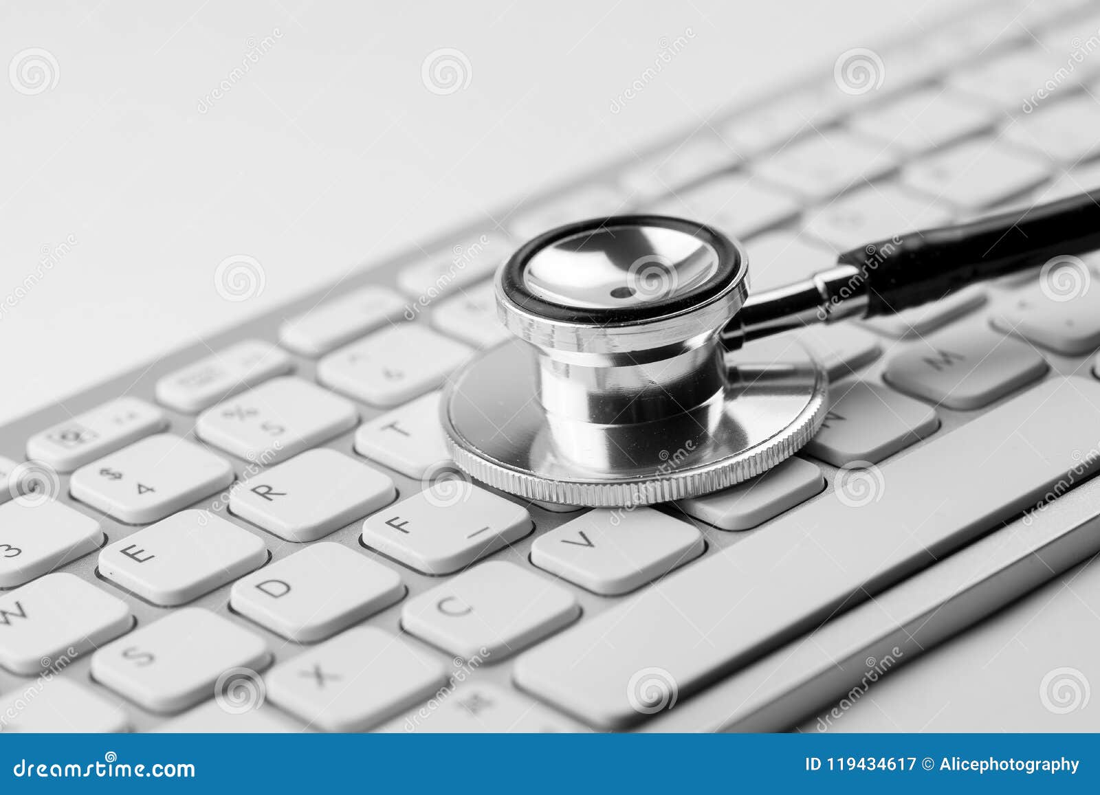 Stethoscope with a Modern Computer Keyboard Editorial Photography ...