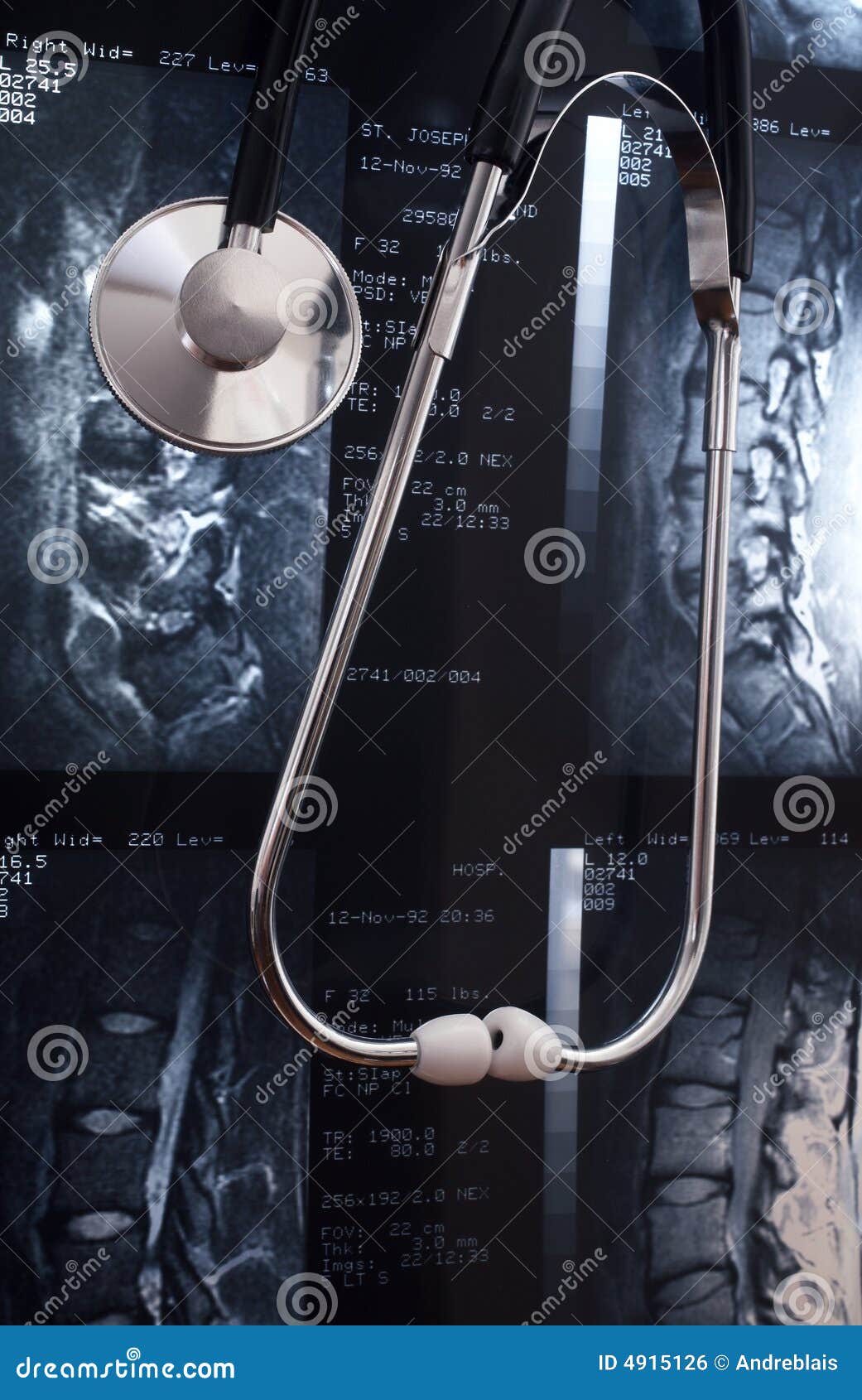 Stethoscope On MRI Picture. Image: 4915126