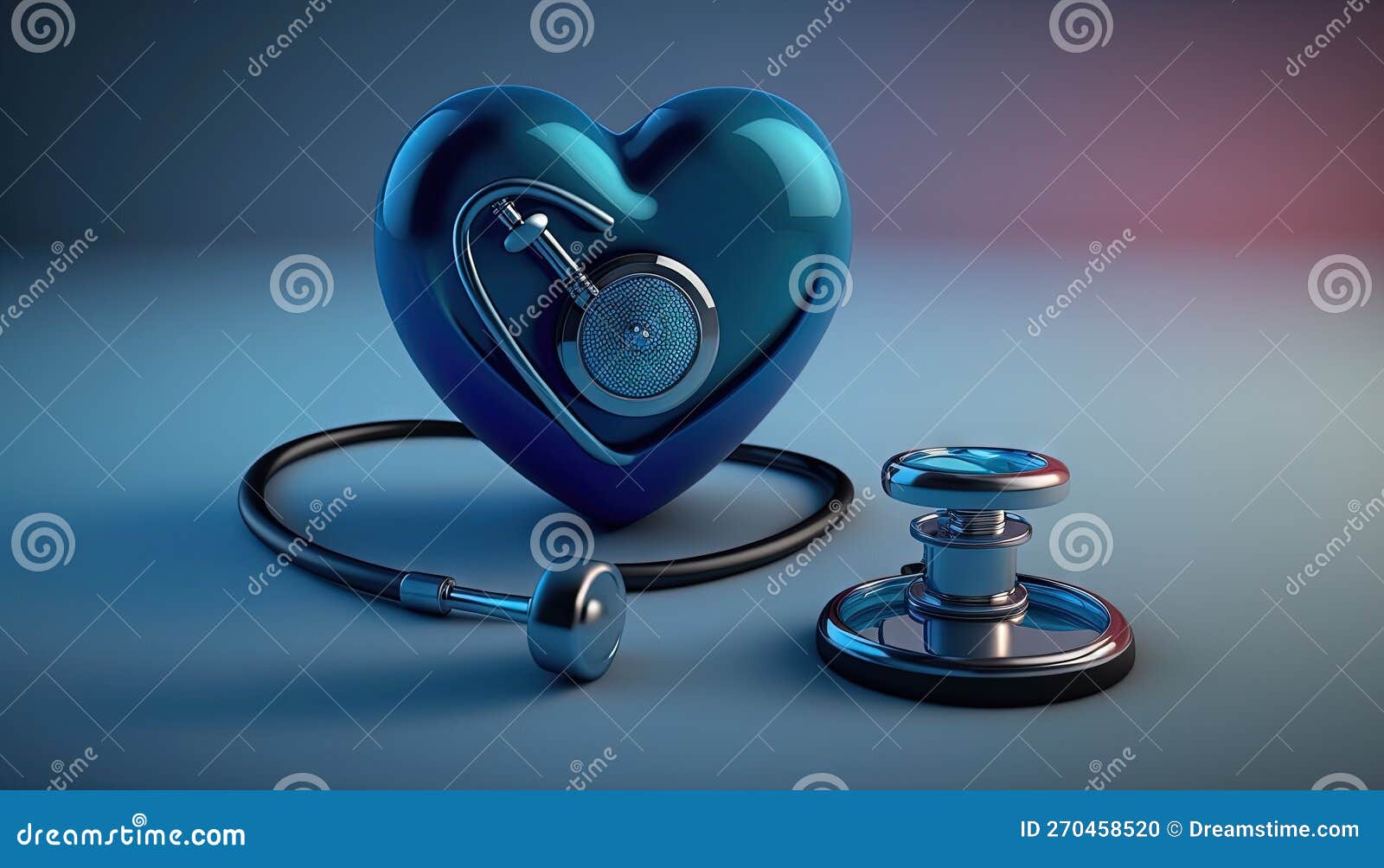 A Stethoscope Next To a Heart Shaped Object. Stock Illustration ...
